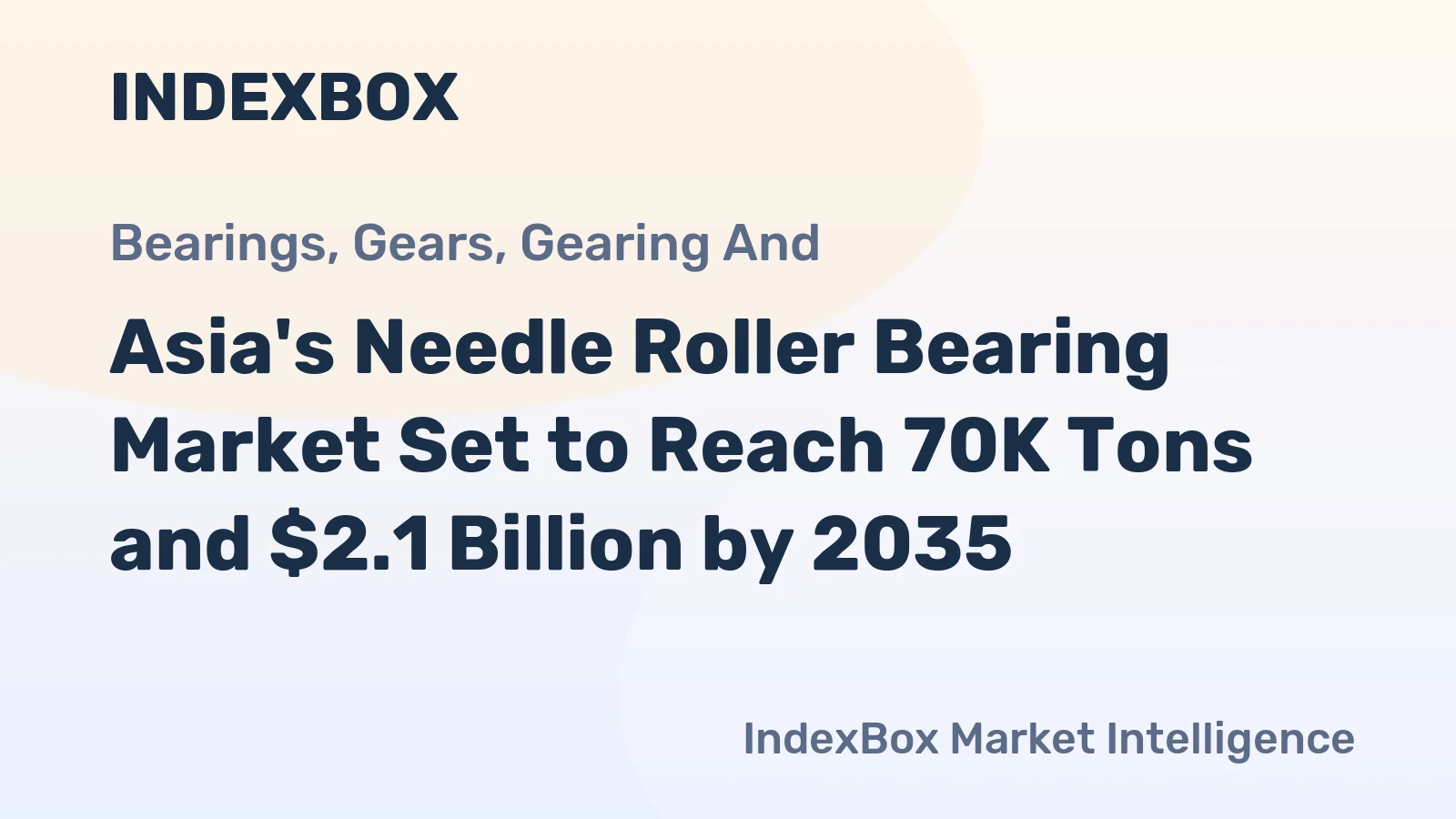 Asia's Needle Roller Bearing Market Set to Reach 70K Tons and $2.1 Billion by 2035