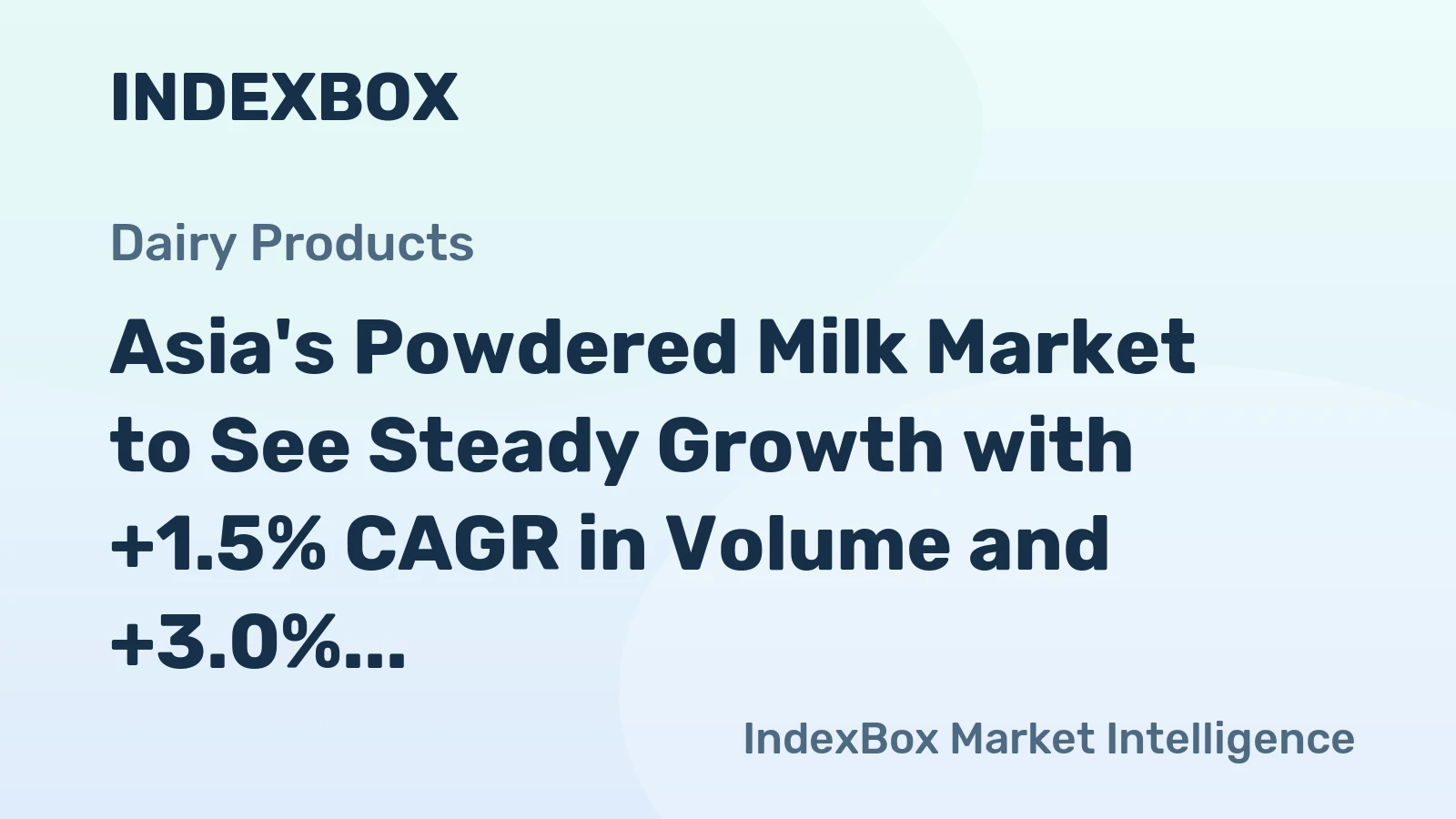 Asia's Powdered Milk Market to See Steady Growth with +1.5% CAGR in Volume and +3.0% CAGR in Value until 2035