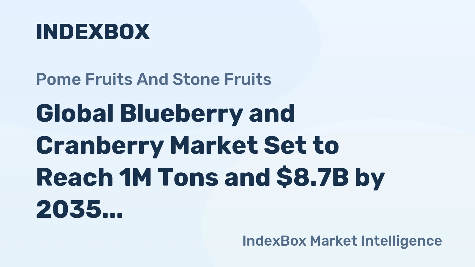 Global Blueberry and Cranberry Market Set to Reach 1M Tons and $8.7B by 2035