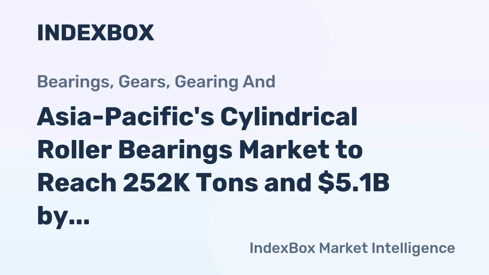 Asia-Pacific's Cylindrical Roller Bearings Market to Reach 252K Tons and $5.1B by 2035