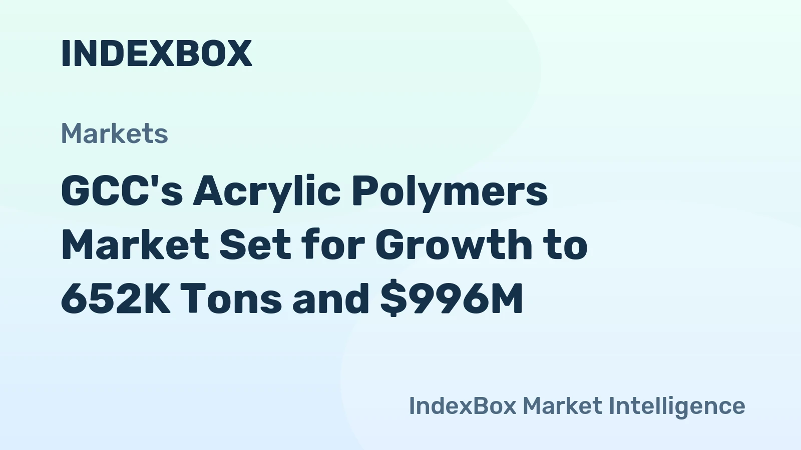 GCC's Acrylic Polymers Market Set for Growth to 652K Tons and $996M