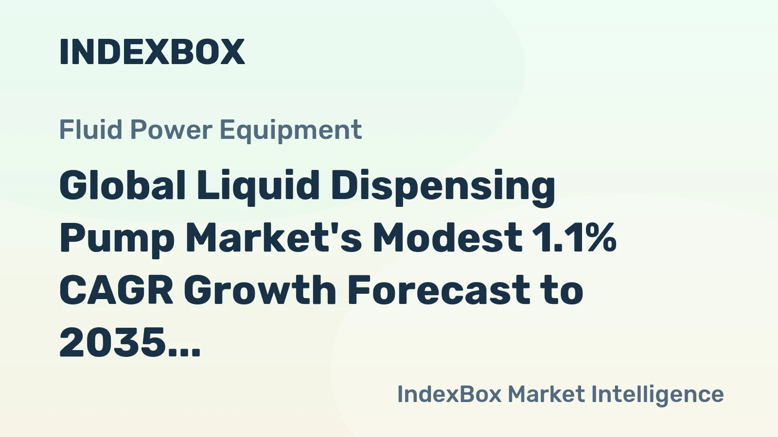 Global Liquid Dispensing Pump Market's Modest 1.1% CAGR Growth Forecast to 2035