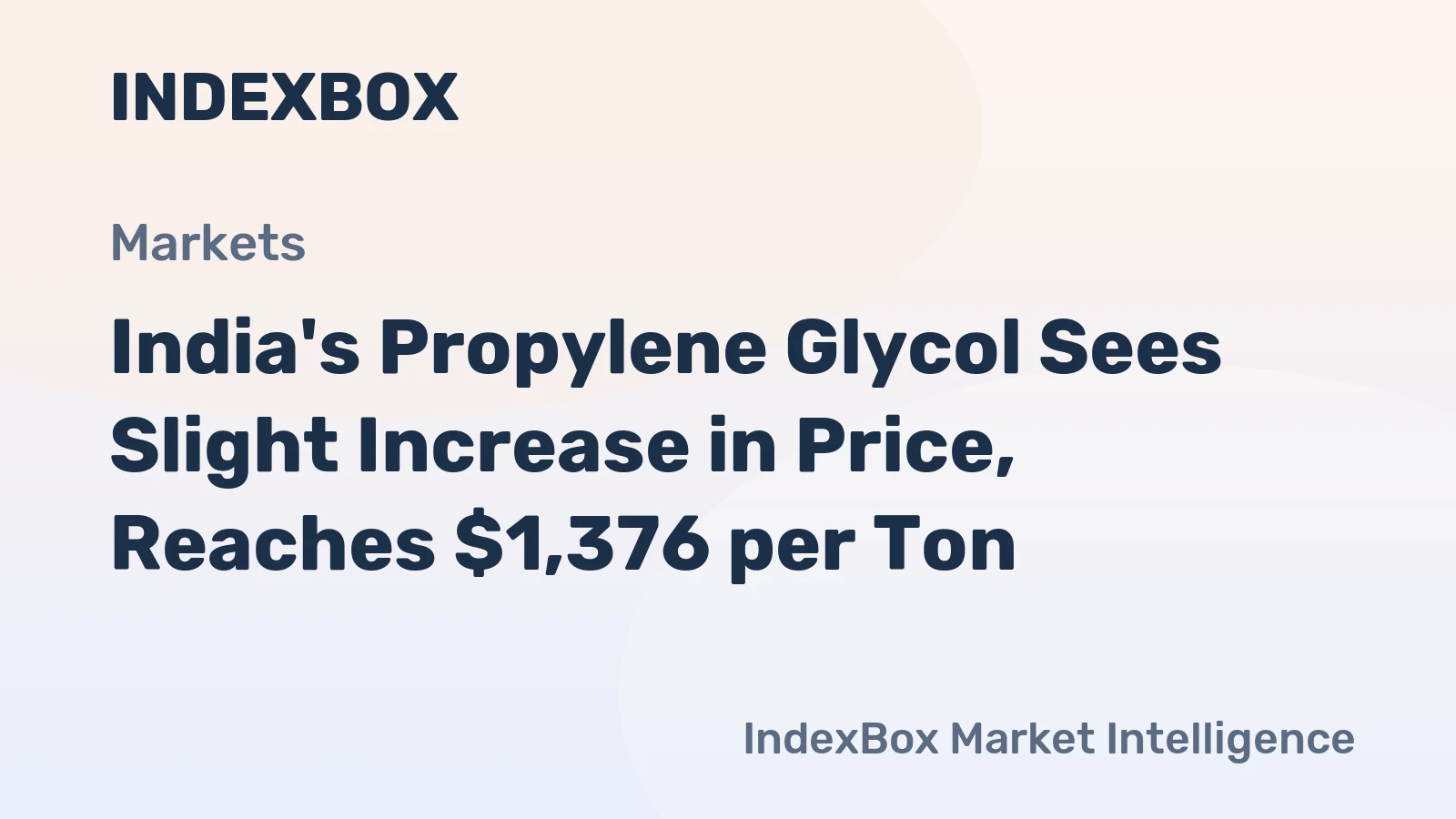 India's Propylene Glycol Sees Slight Increase in Price, Reaches $1,376 per Ton