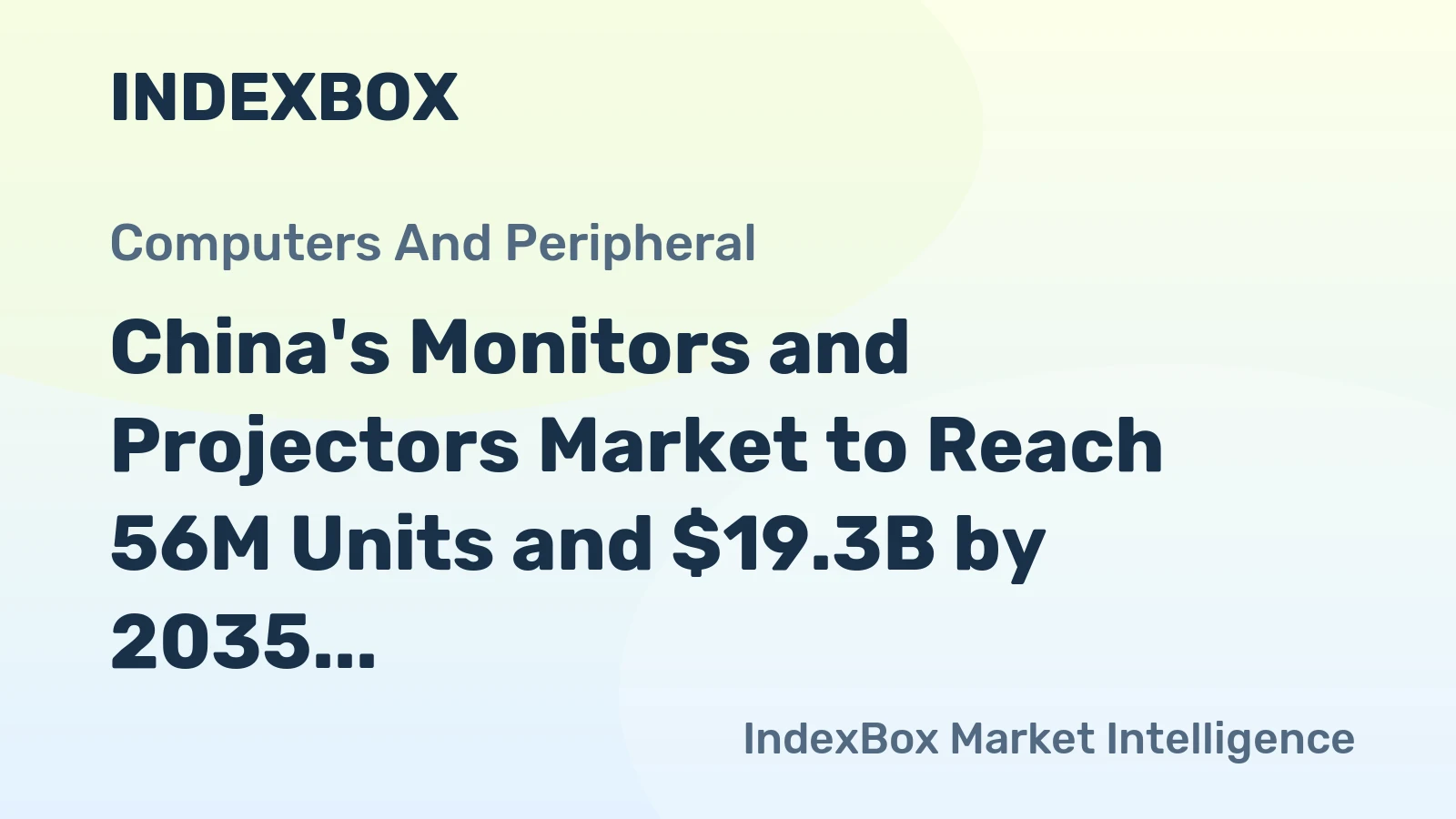China's Monitors and Projectors Market to Reach 56M Units and $19.3B by 2035