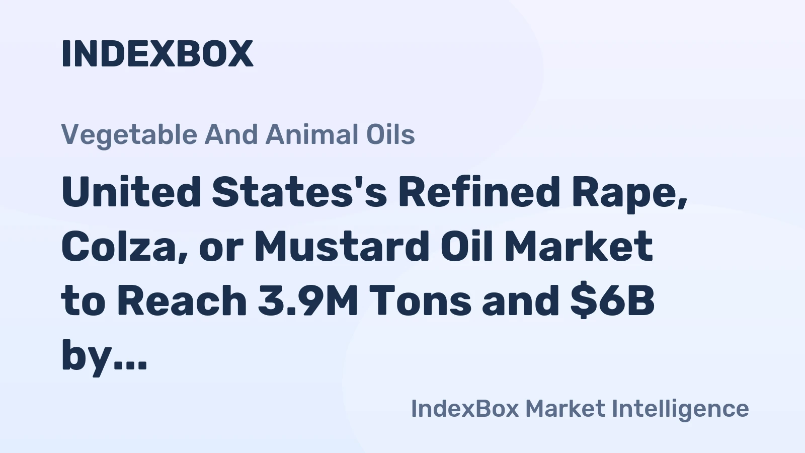 United States's Refined Rape, Colza, or Mustard Oil Market to Reach 3.9M Tons and $6B by 2035, Driven by Increasing Demand