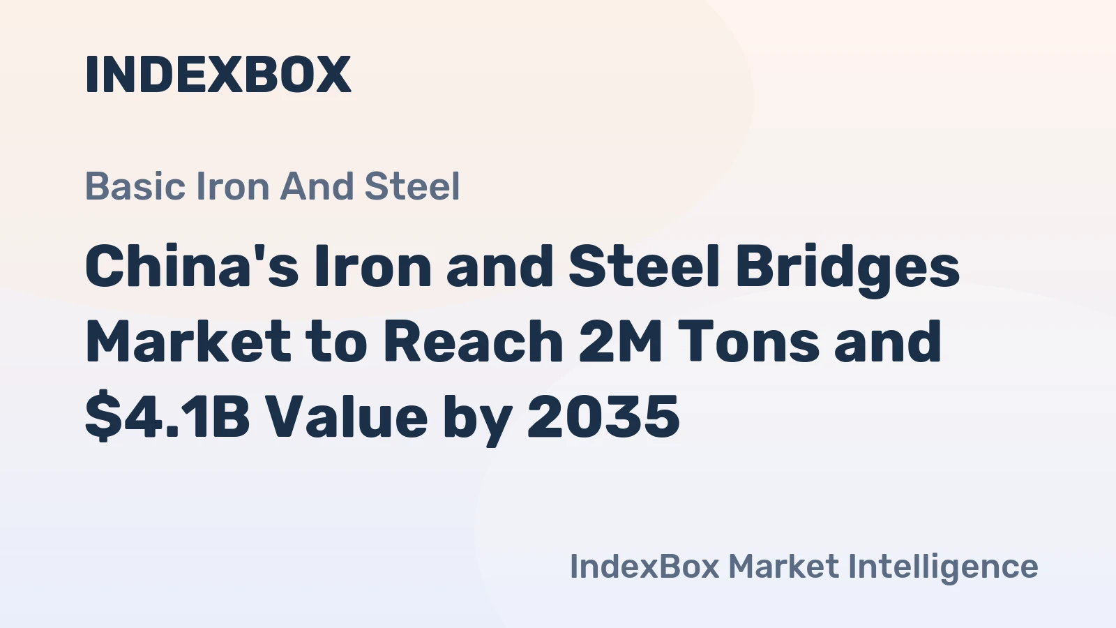 China's Iron and Steel Bridges Market to Reach 2M Tons and $4.1B Value by 2035