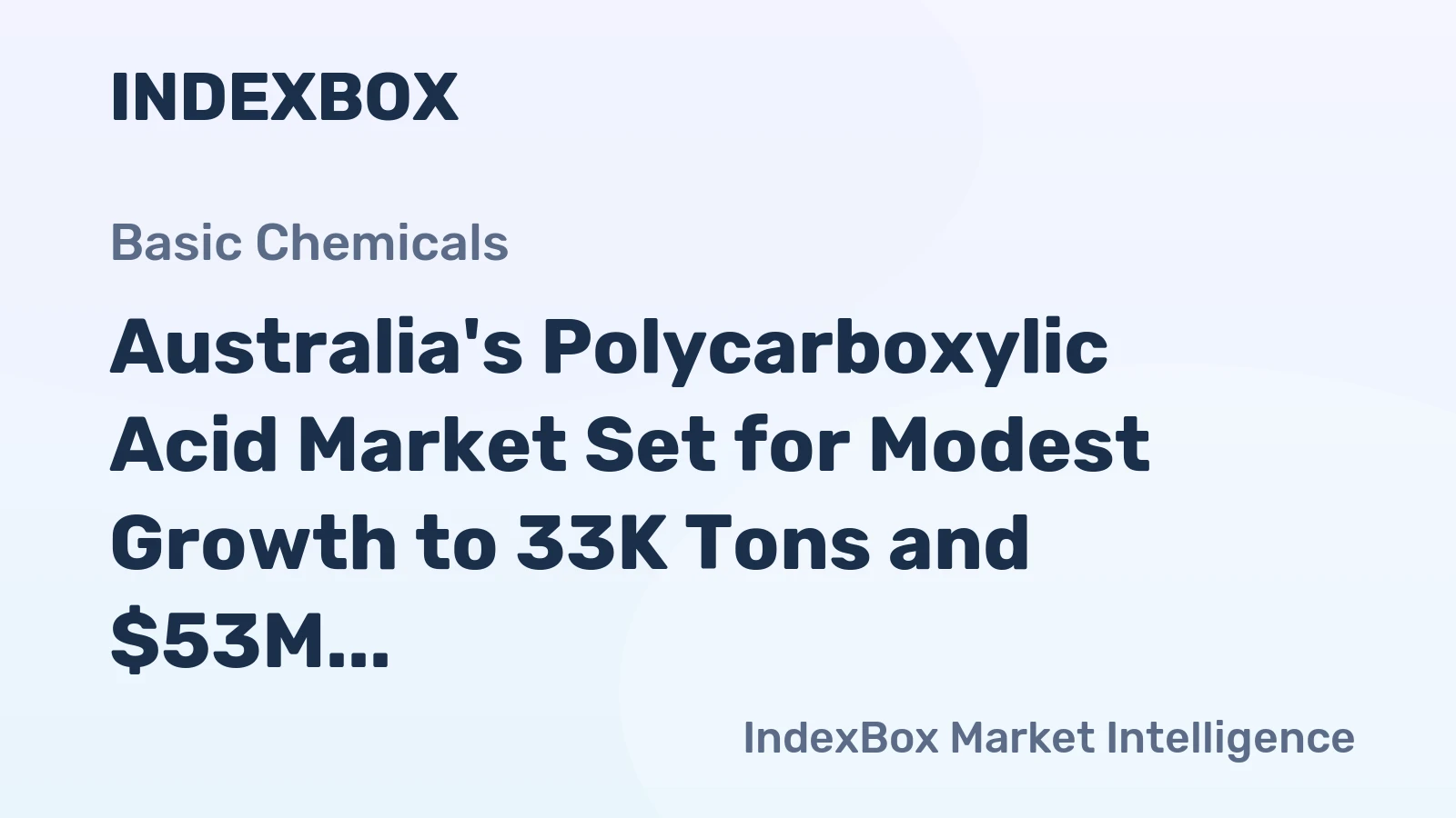 Australia's Polycarboxylic Acid Market Set for Modest Growth to 33K Tons and $53M