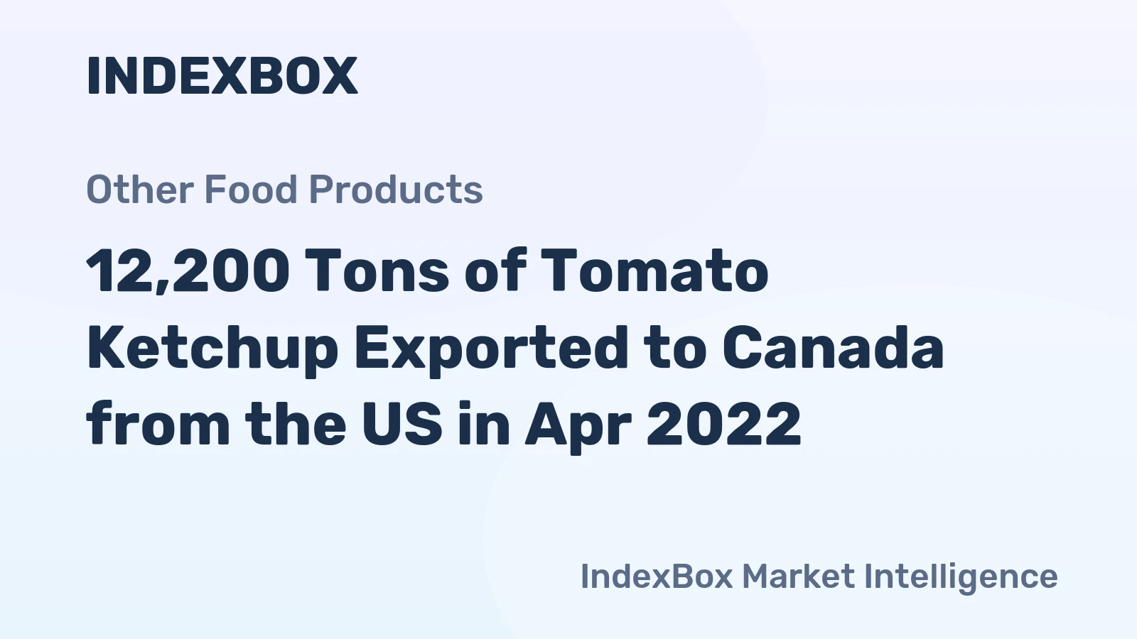 12,200 Tons of Tomato Ketchup Exported to Canada from the US in Apr 2022
