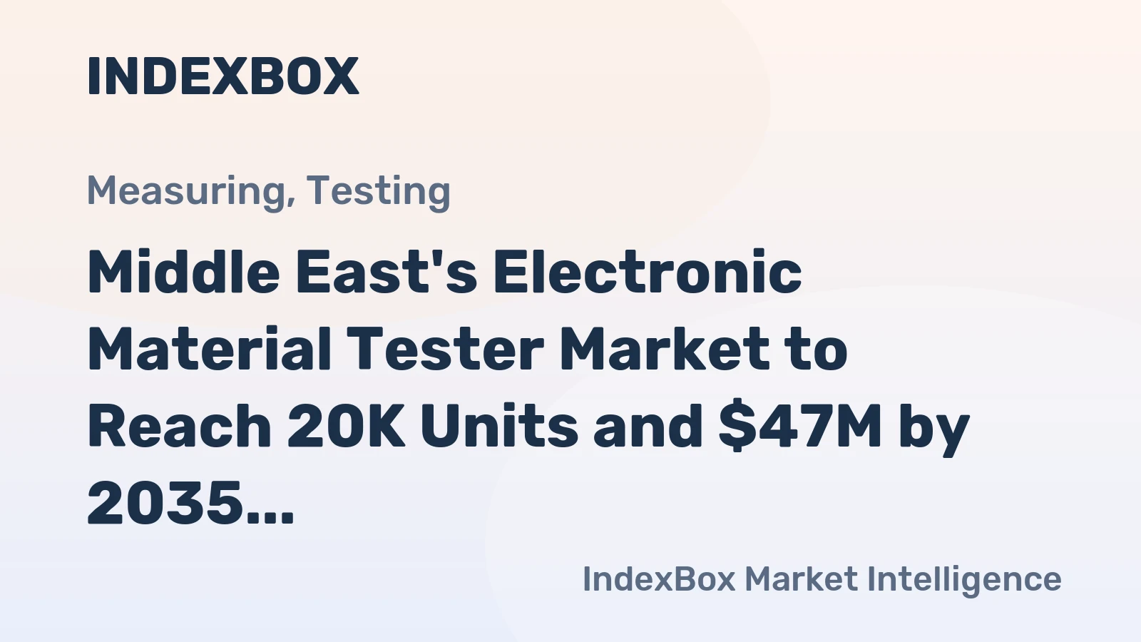 Middle East's Electronic Material Tester Market to Reach 20K Units and $47M by 2035 After Recent Contraction