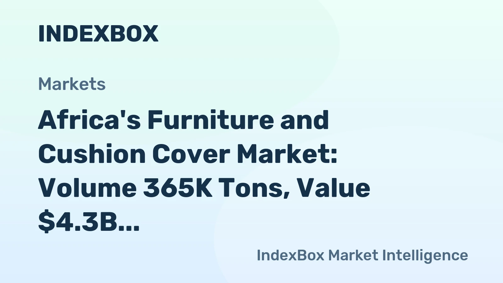 Africa's Furniture and Cushion Cover Market: Volume 365K Tons, Value $4.3B by 2035