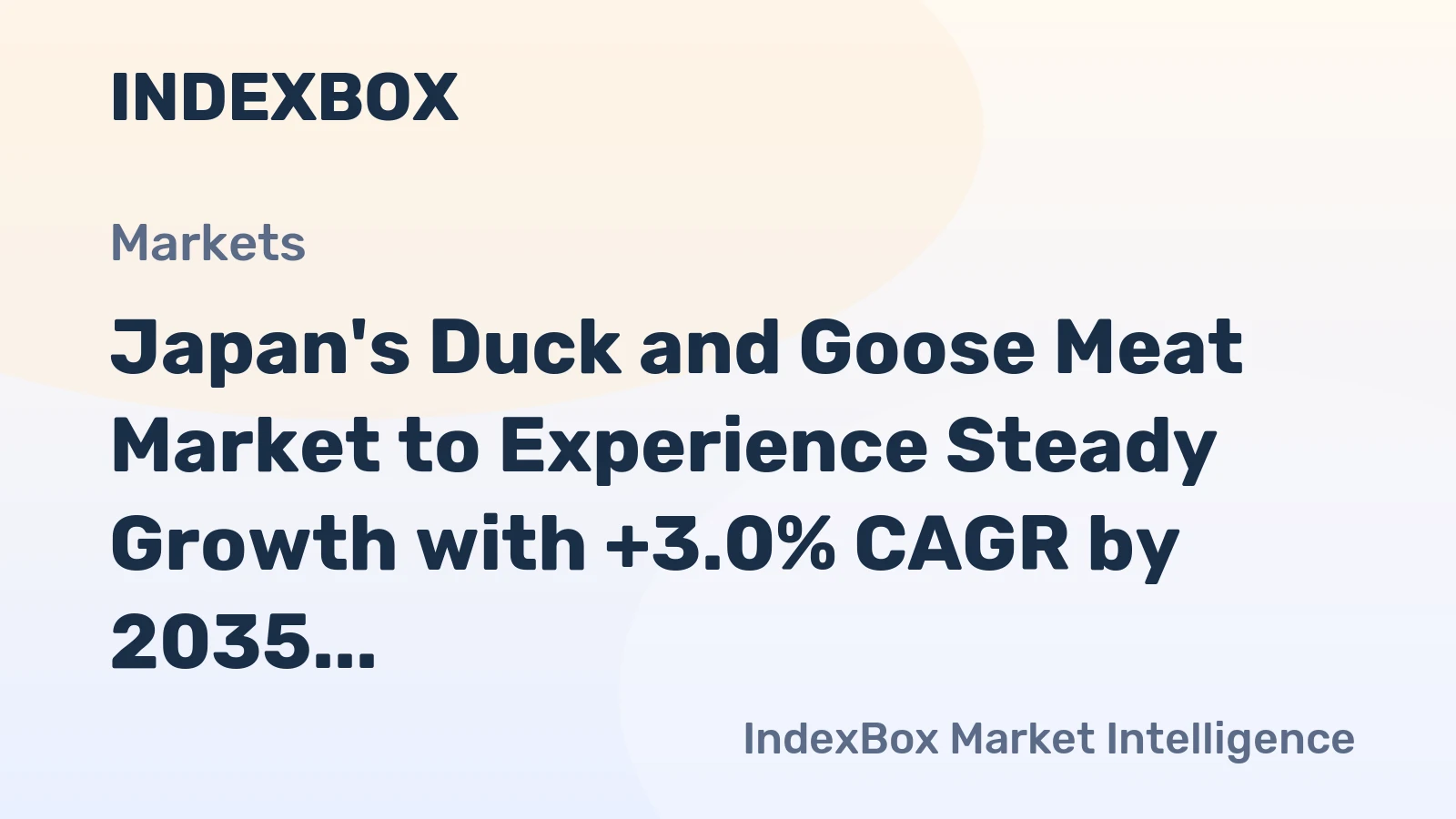Japan's Duck and Goose Meat Market to Experience Steady Growth with +3.0% CAGR by 2035