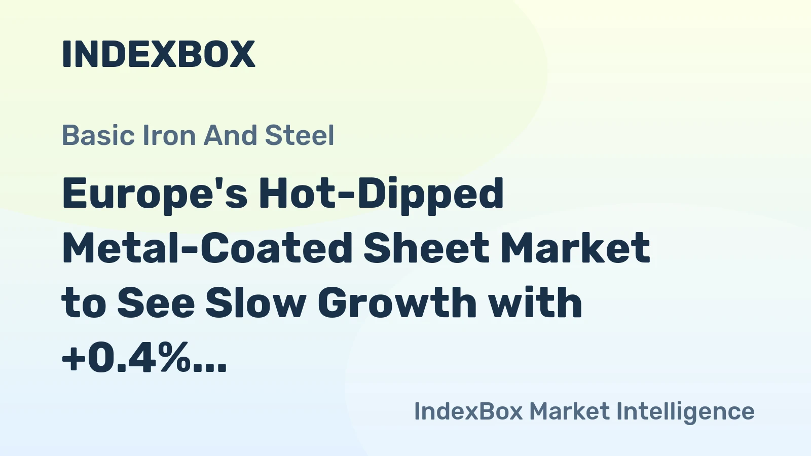 Europe's Hot-Dipped Metal-Coated Sheet Market to See Slow Growth with +0.4% CAGR through 2035