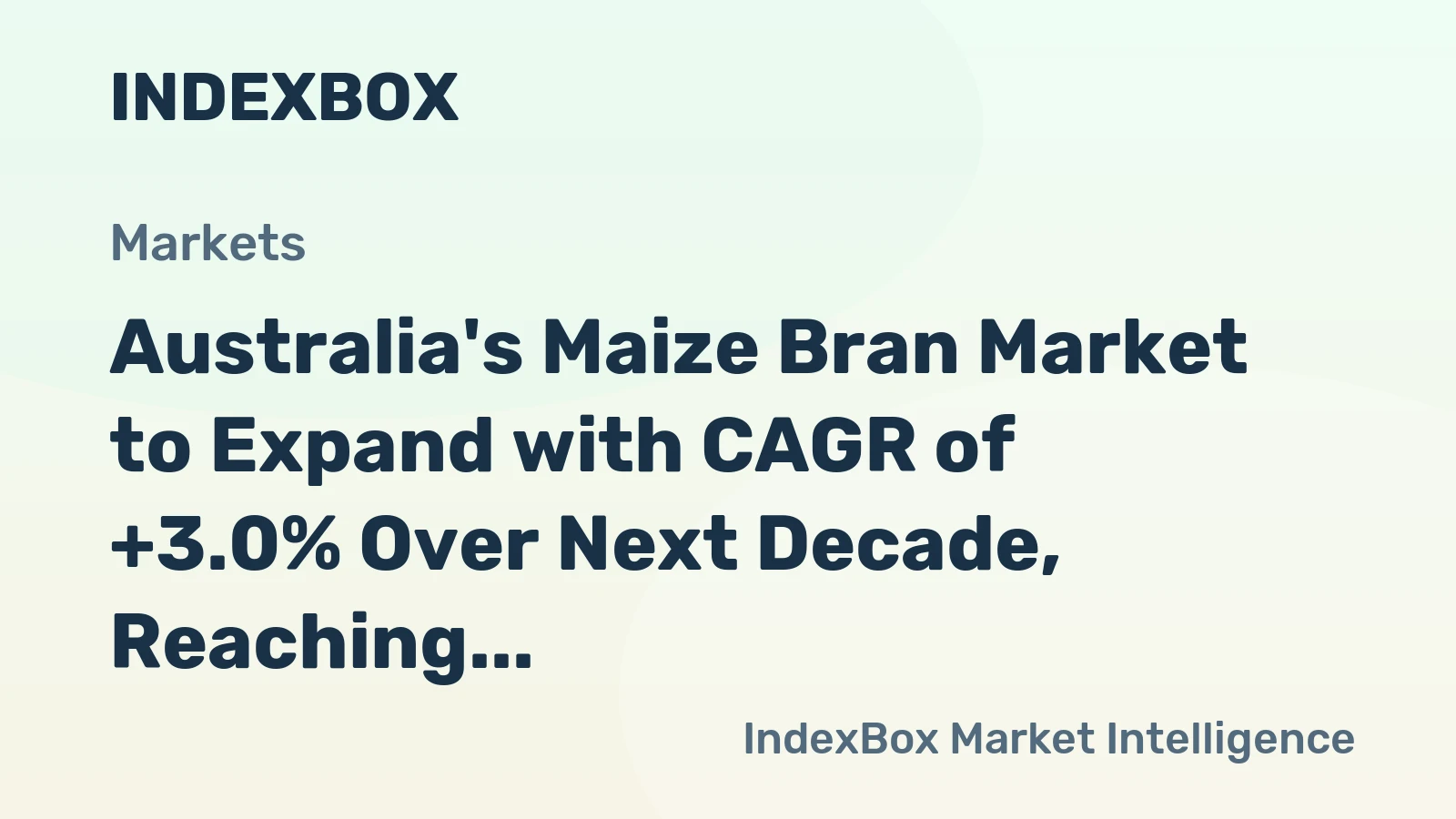 Australia's Maize Bran Market to Expand with CAGR of +3.0% Over Next Decade, Reaching $287M by 2035