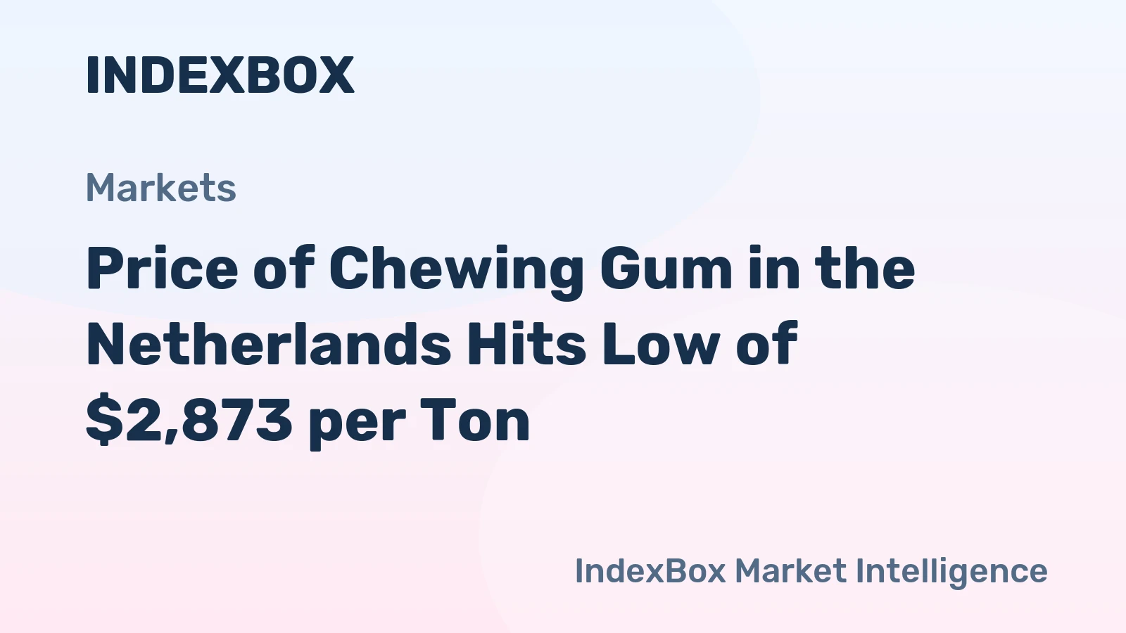 Price of Chewing Gum in the Netherlands Hits Low of $2,873 per Ton