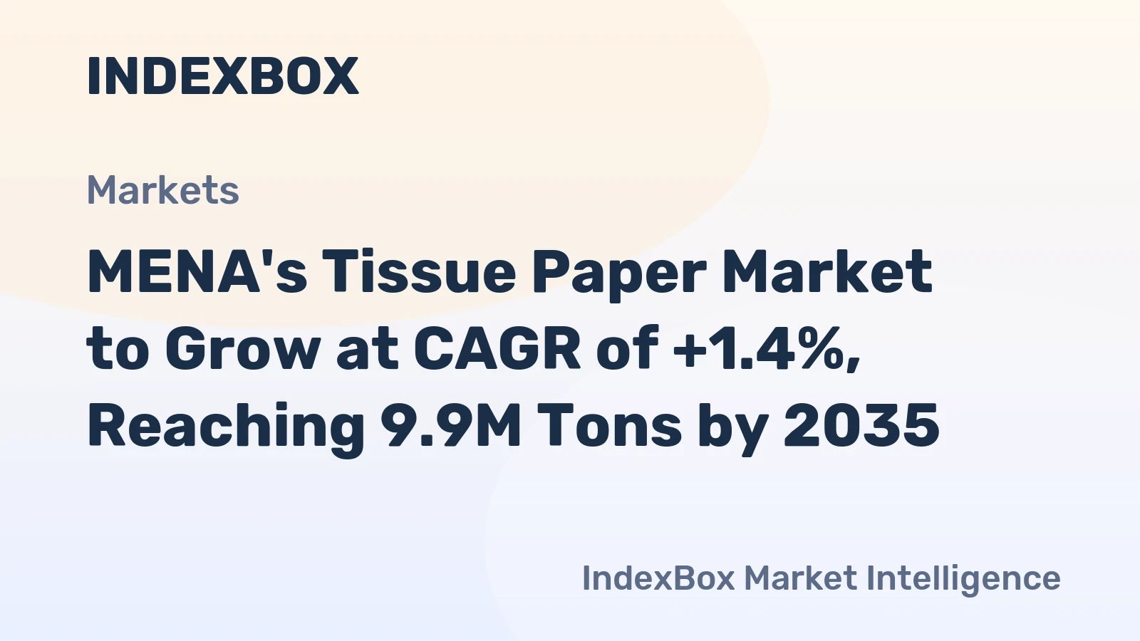 MENA's Tissue Paper Market to Grow at CAGR of +1.4%, Reaching 9.9M Tons by 2035