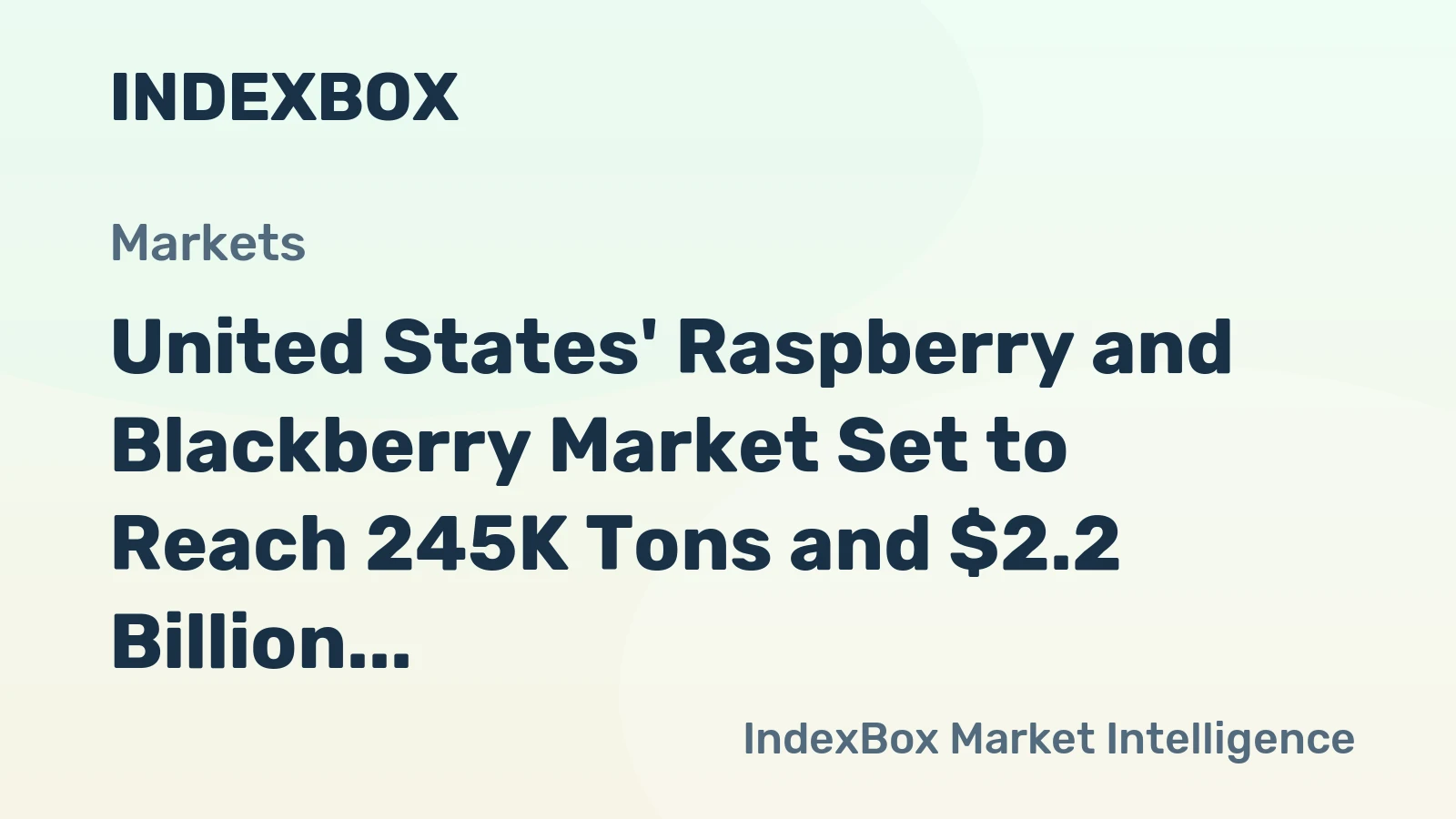 United States' Raspberry and Blackberry Market Set to Reach 245K Tons and $2.2 Billion by 2035