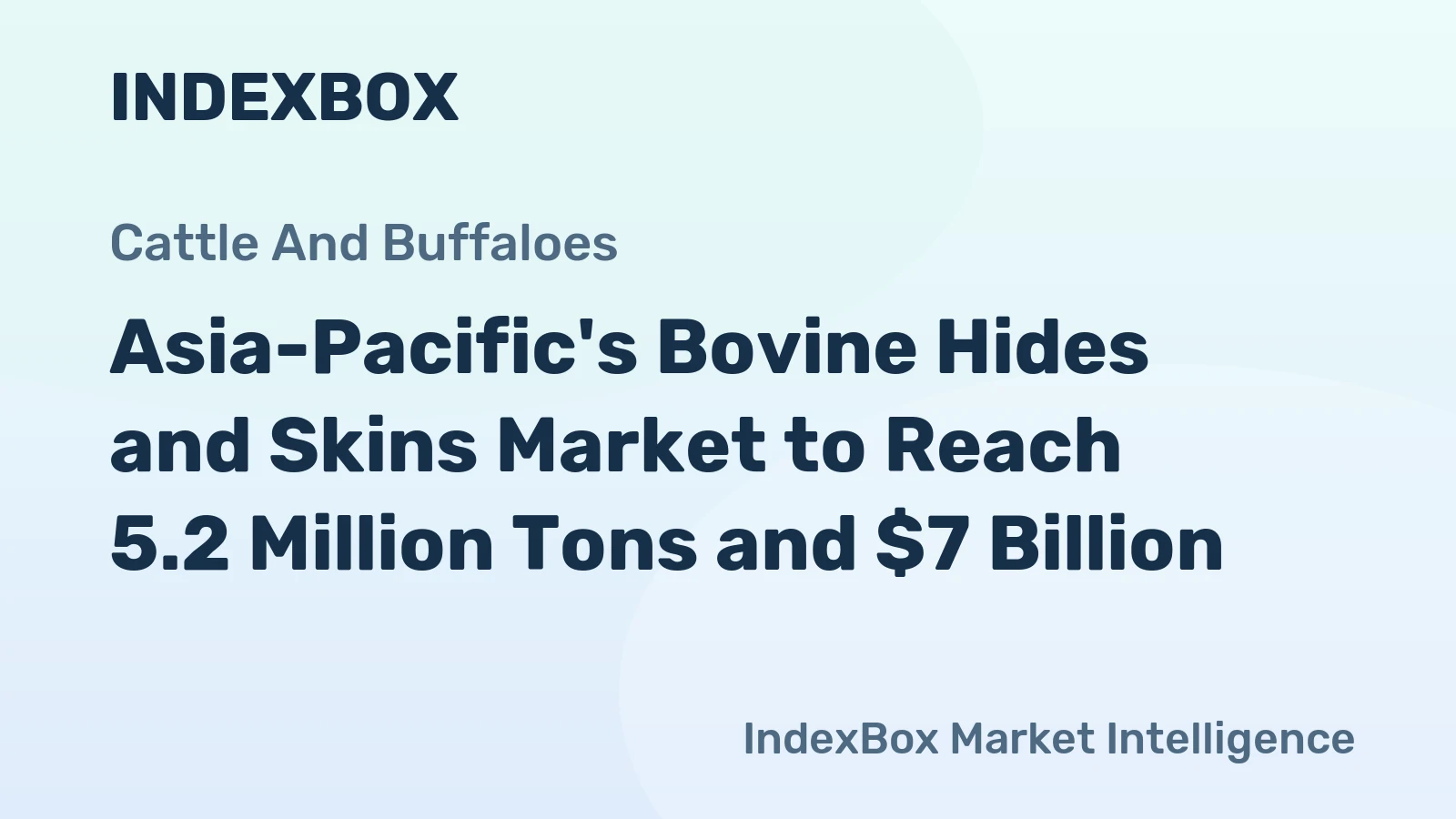 Asia-Pacific's Bovine Hides and Skins Market to Reach 5.2 Million Tons and $7 Billion