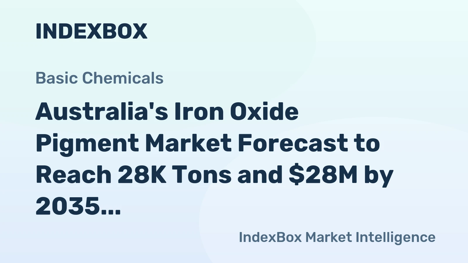 Australia's Iron Oxide Pigment Market Forecast to Reach 28K Tons and $28M by 2035 After Recent Decline