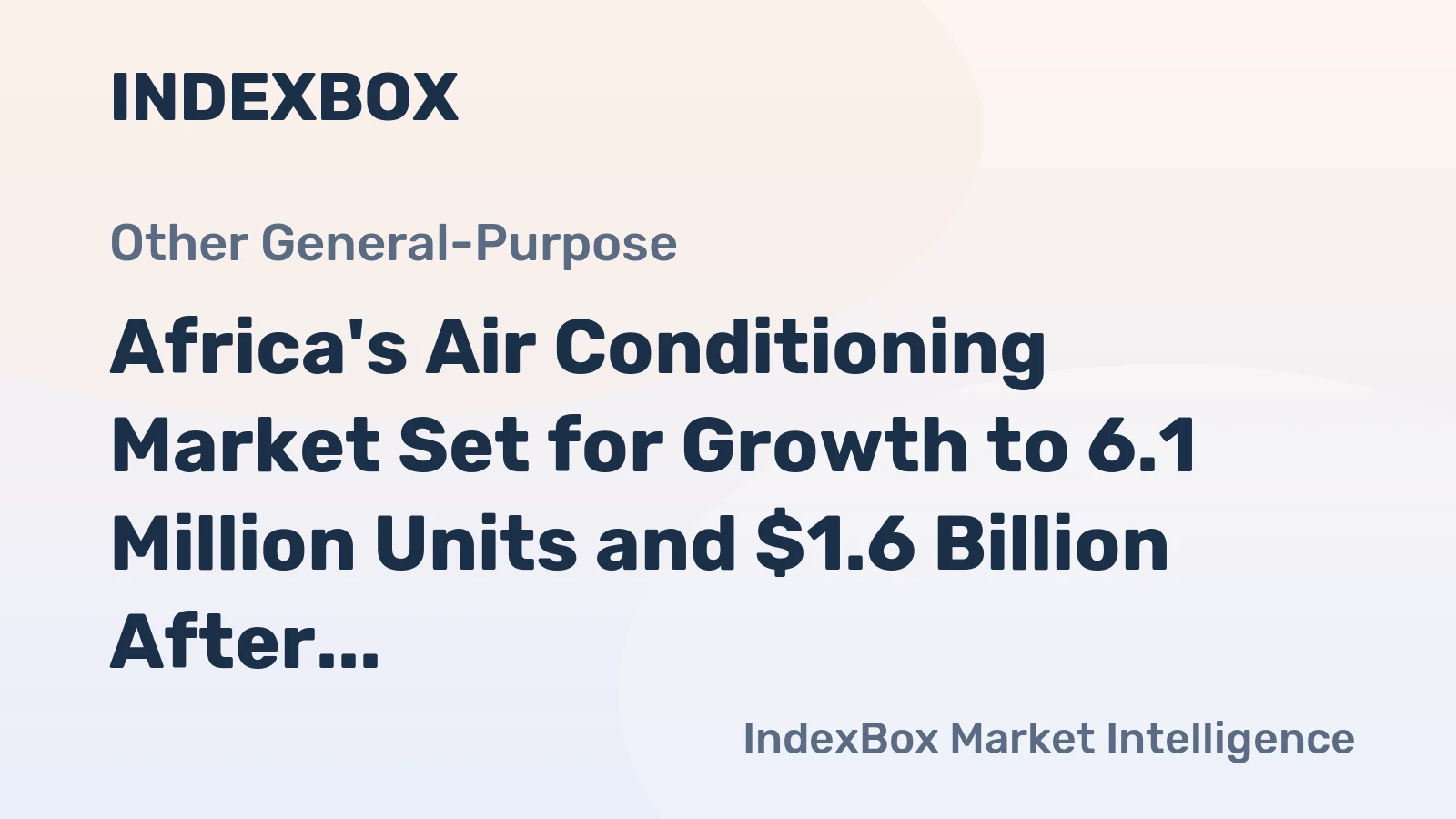 Africa's Air Conditioning Market Set for Growth to 6.1 Million Units and $1.6 Billion After 2024 Contraction
