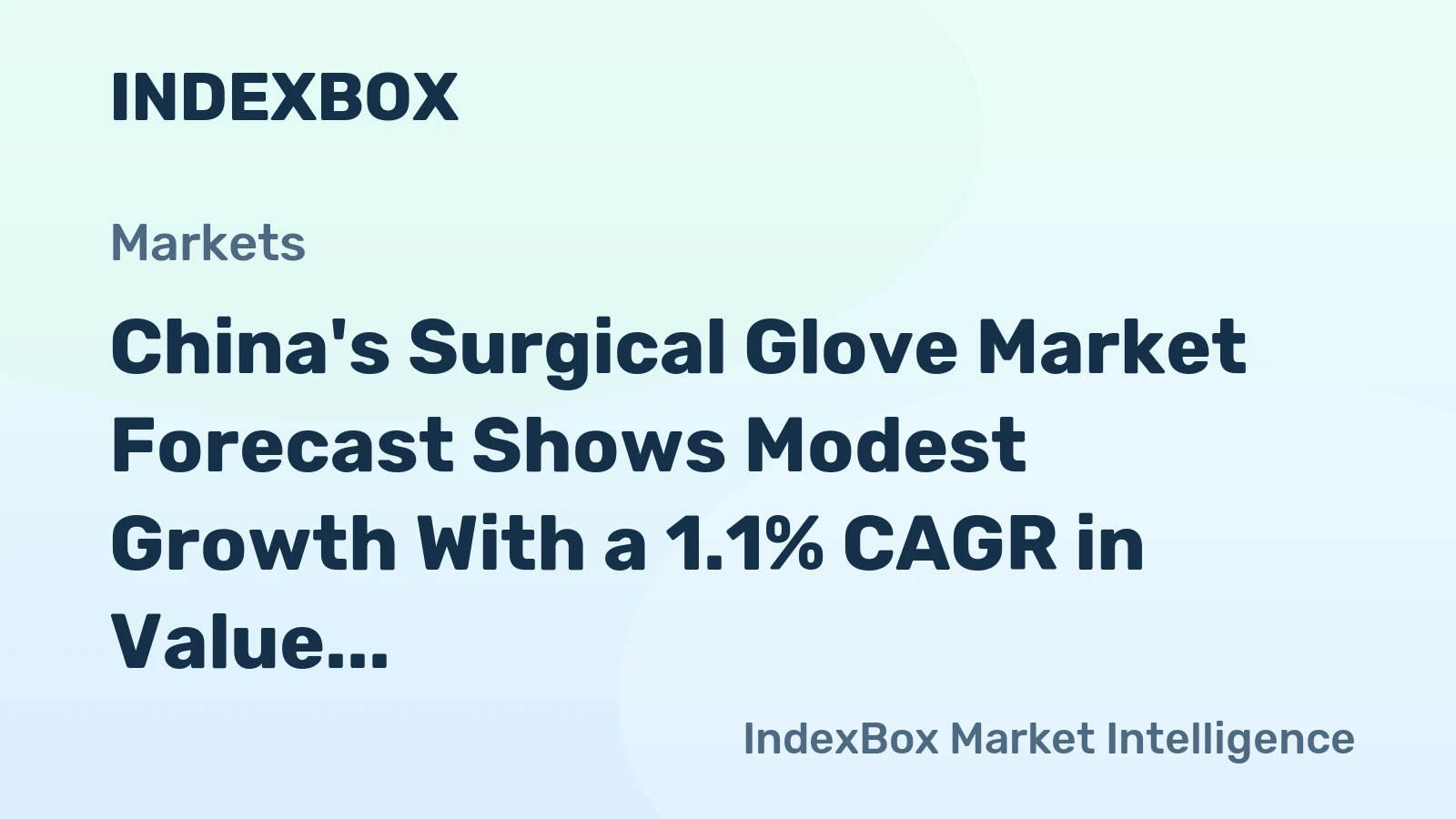 China's Surgical Glove Market Forecast Shows Modest Growth With a 1.1% CAGR in Value