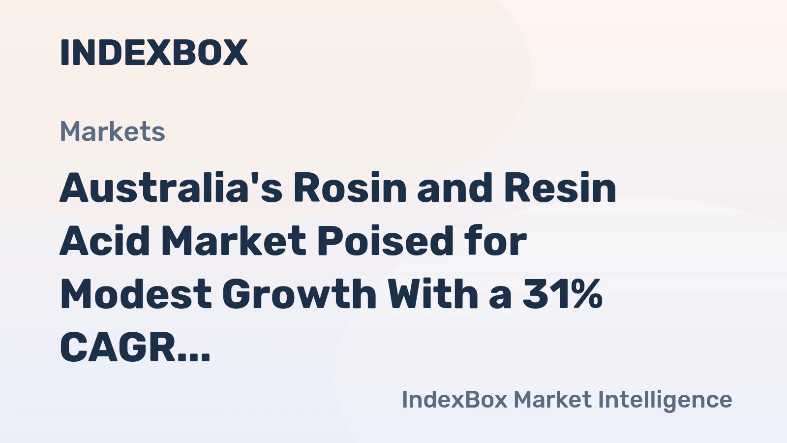 Australia's Rosin and Resin Acid Market Poised for Modest Growth With a 31% CAGR Forecast