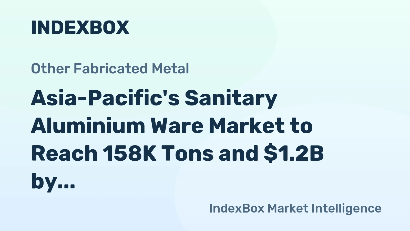 Asia-Pacific's Sanitary Aluminium Ware Market to Reach 158K Tons and $1.2B by 2035