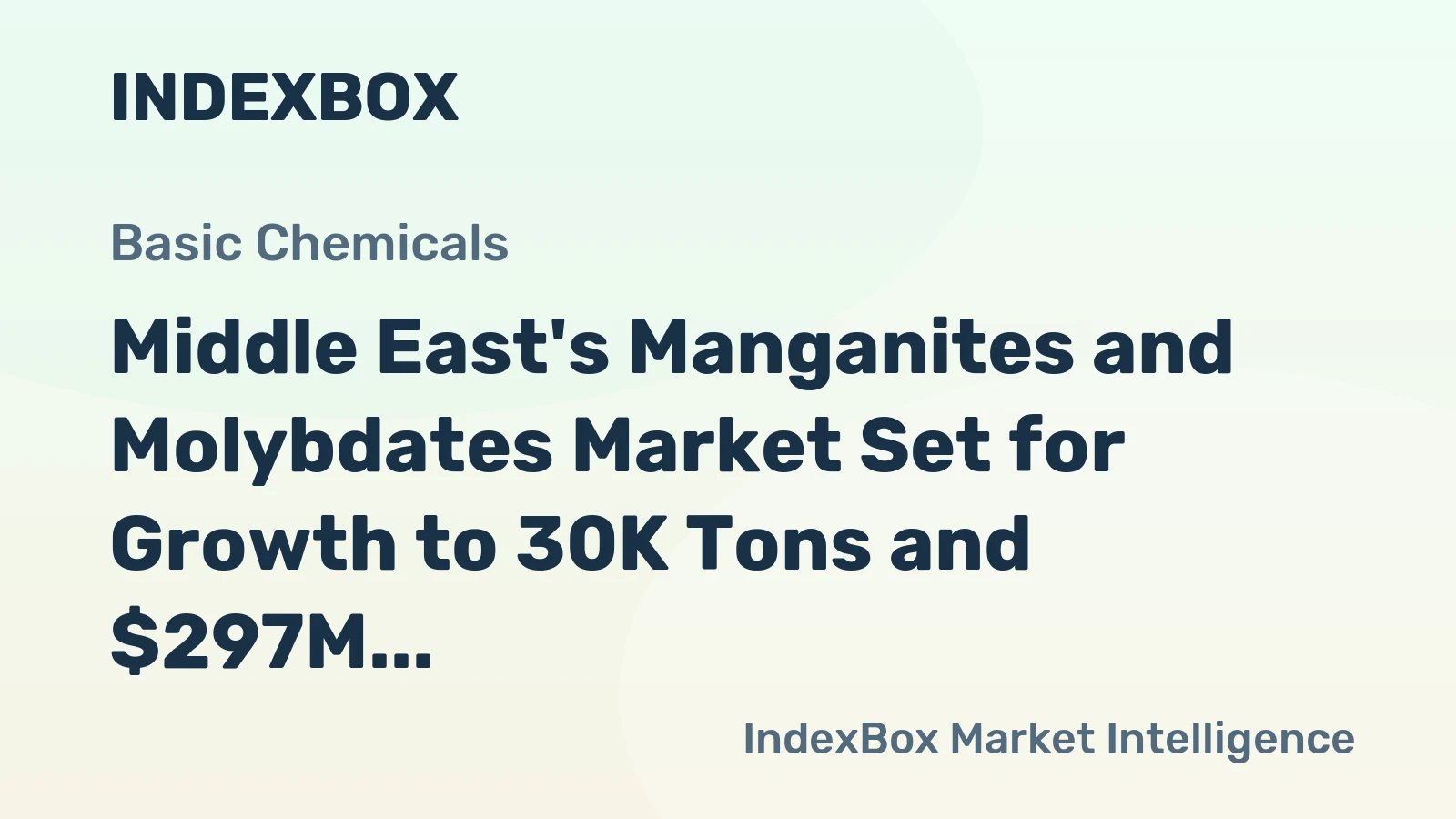 Middle East's Manganites and Molybdates Market Set for Growth to 30K Tons and $297M