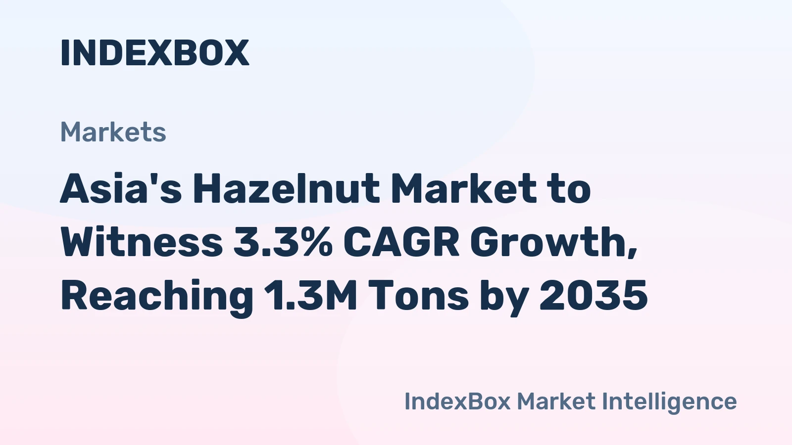 Asia's Hazelnut Market to Witness 3.3% CAGR Growth, Reaching 1.3M Tons by 2035