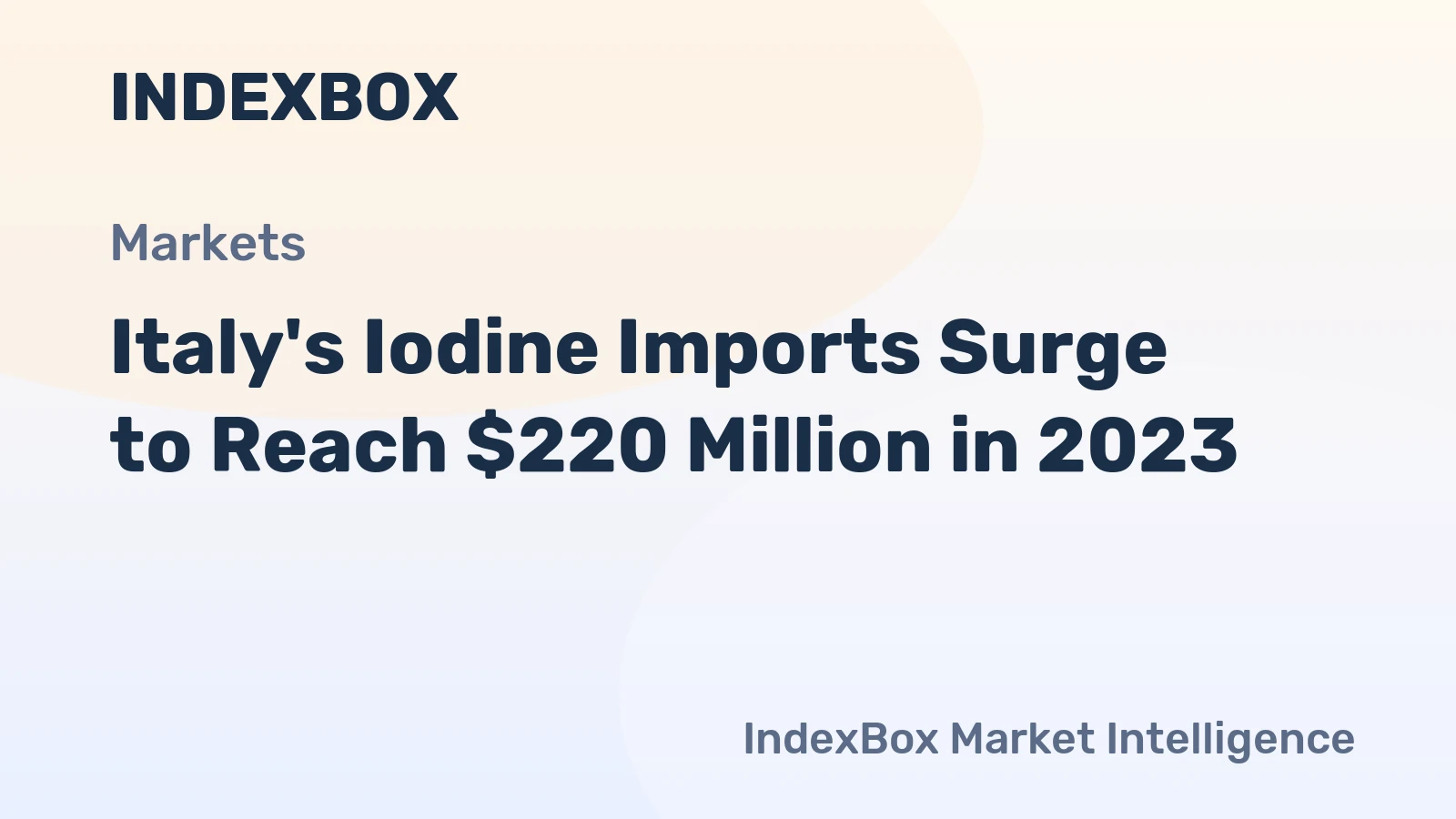 Italy's Iodine Imports Surge to Reach $220 Million in 2023