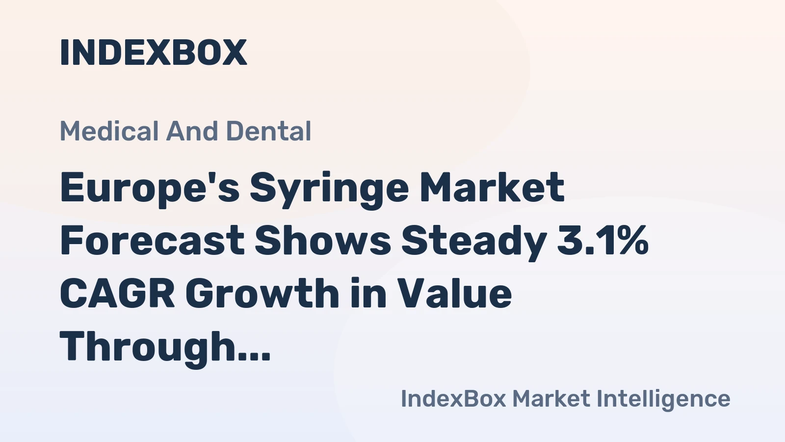Europe's Syringe Market Forecast Shows Steady 3.1% CAGR Growth in Value Through 2035