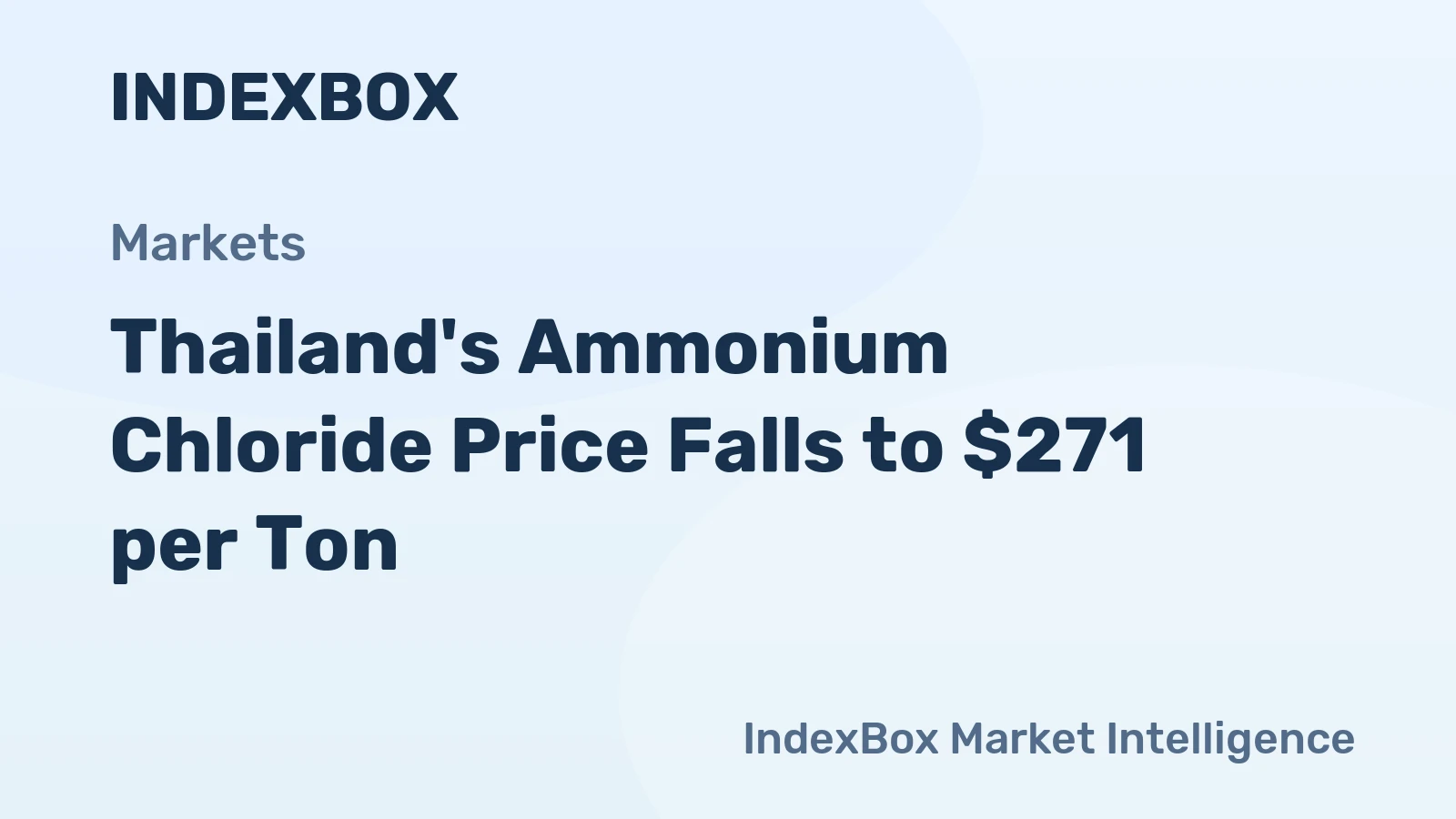 Thailand's Ammonium Chloride Price Falls to $271 per Ton
