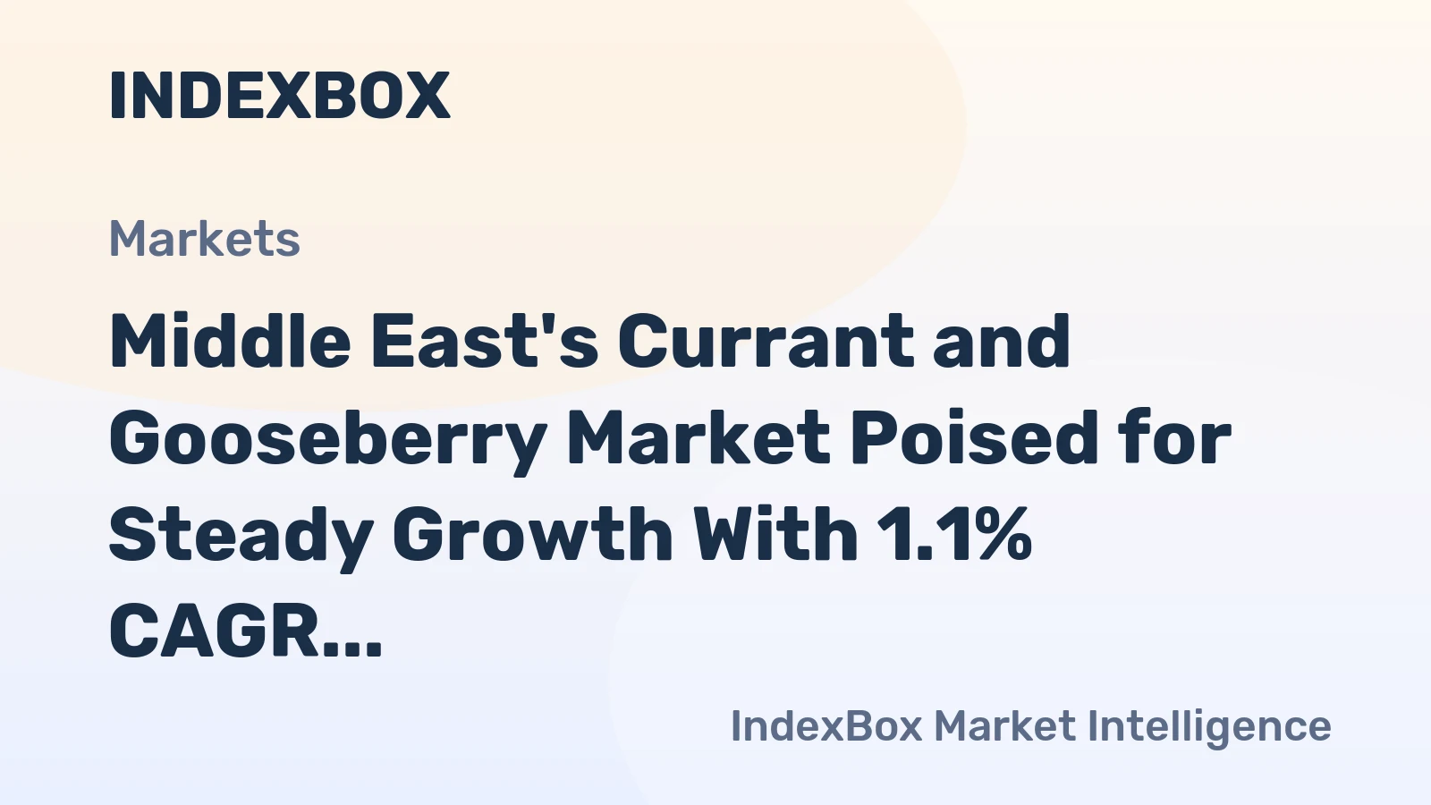 Middle East's Currant and Gooseberry Market Poised for Steady Growth With 1.1% CAGR Through 2035