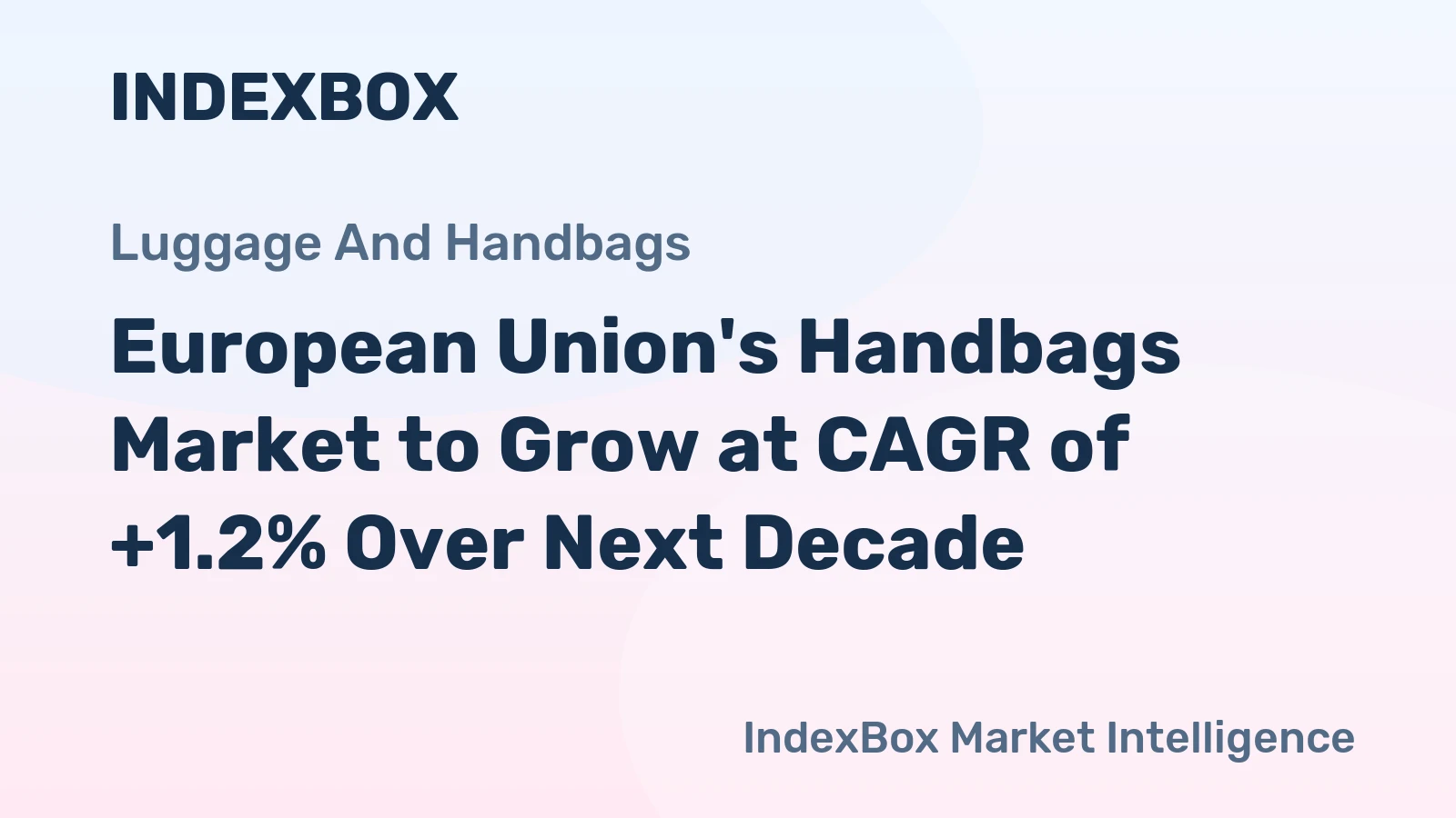 European Union's Handbags Market to Grow at CAGR of +1.2% Over Next Decade
