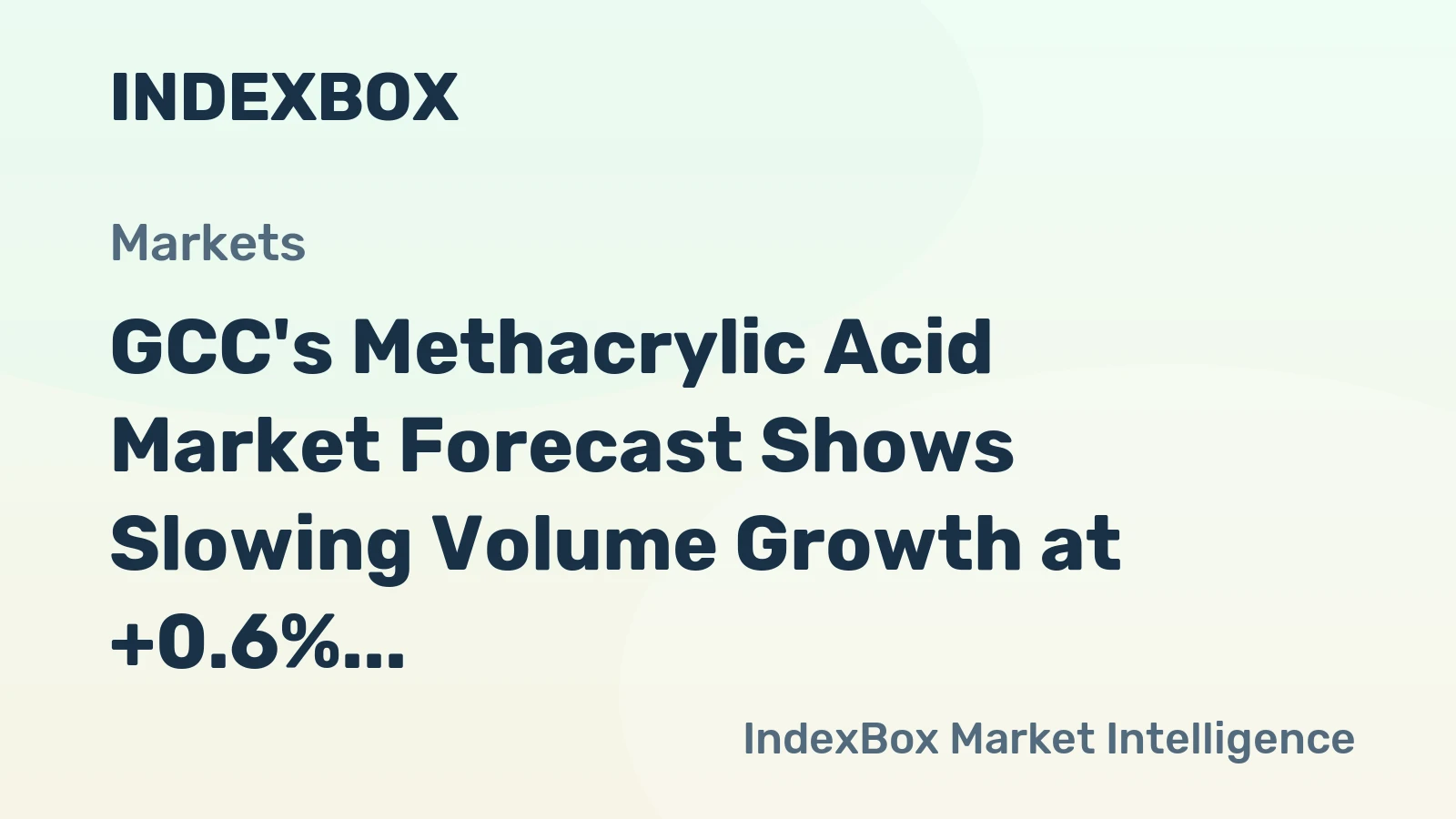 GCC's Methacrylic Acid Market Forecast Shows Slowing Volume Growth at +0.6% CAGR Through 2035
