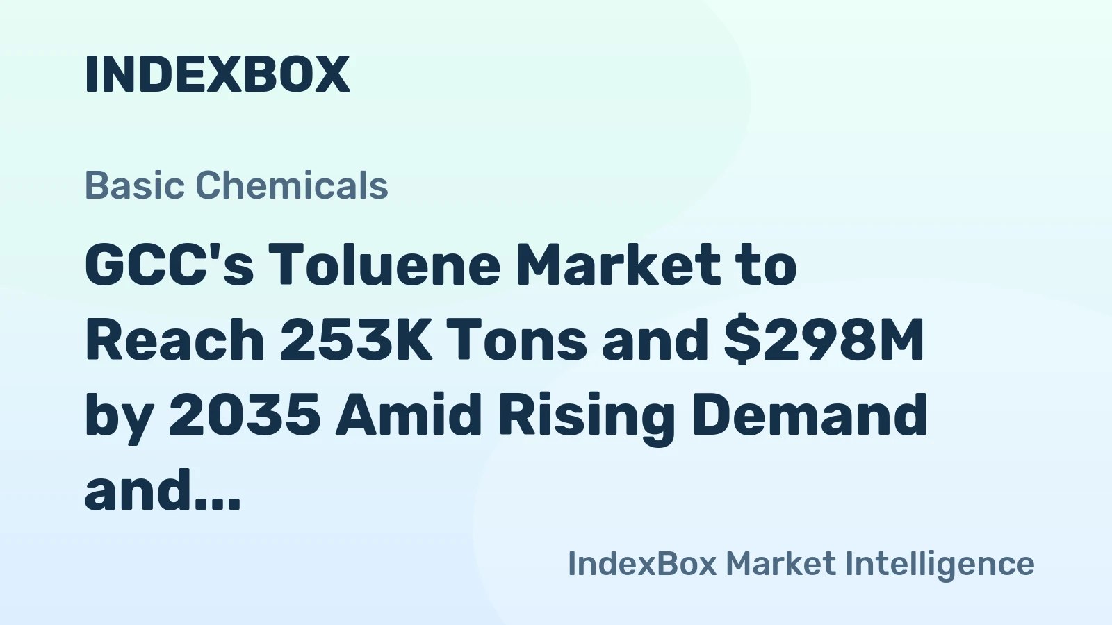 GCC's Toluene Market to Reach 253K Tons and $298M by 2035 Amid Rising Demand and Shifting Trade