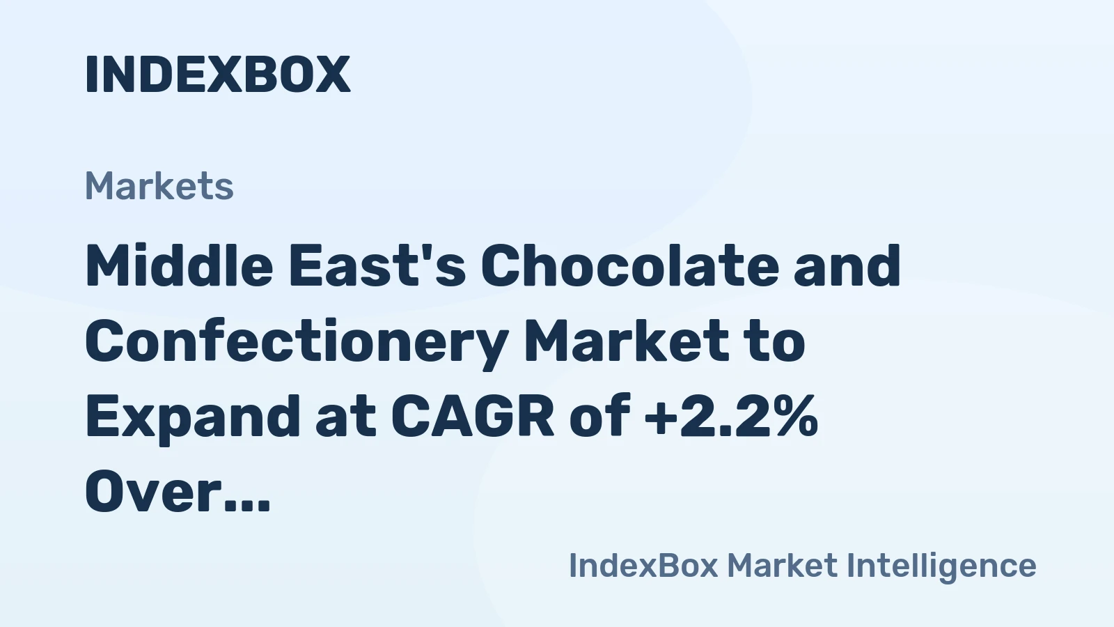 Middle East's Chocolate and Confectionery Market to Expand at CAGR of +2.2% Over Next Decade