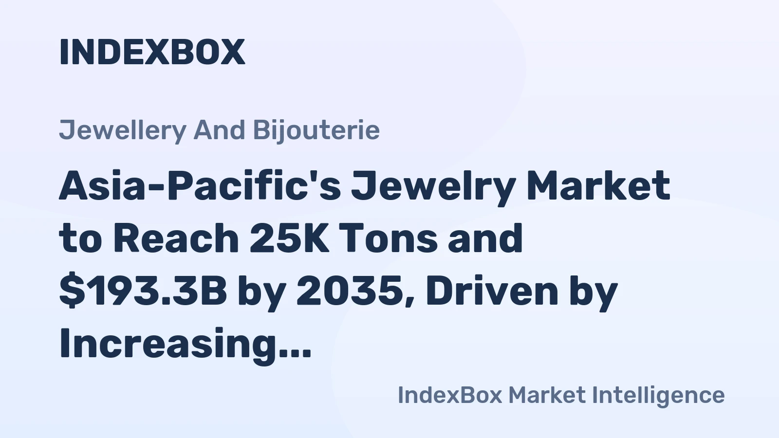 Asia-Pacific's Jewelry Market to Reach 25K Tons and $193.3B by 2035, Driven by Increasing Demand