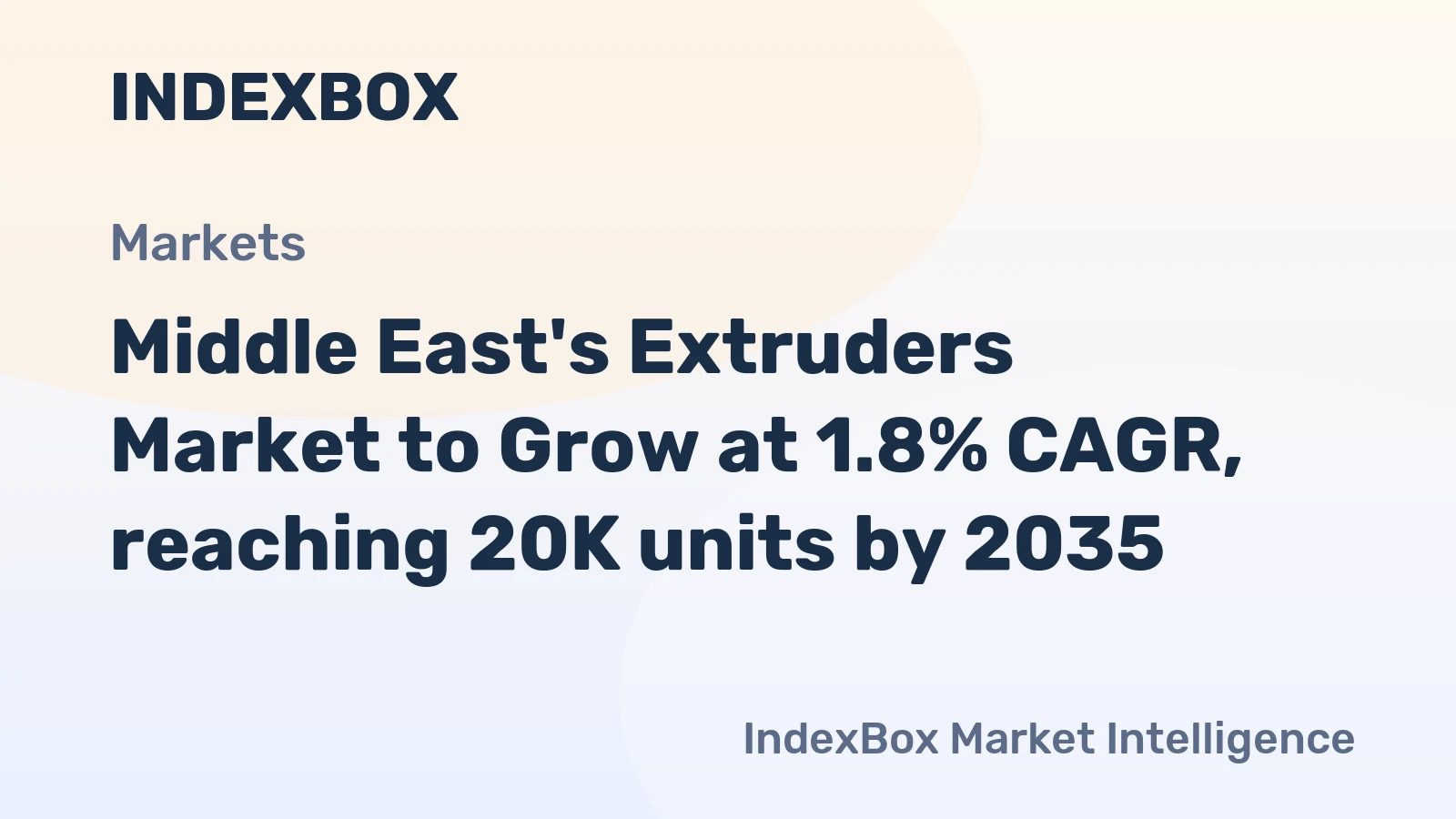 Middle East's Extruders Market to Grow at 1.8% CAGR, reaching 20K units by 2035