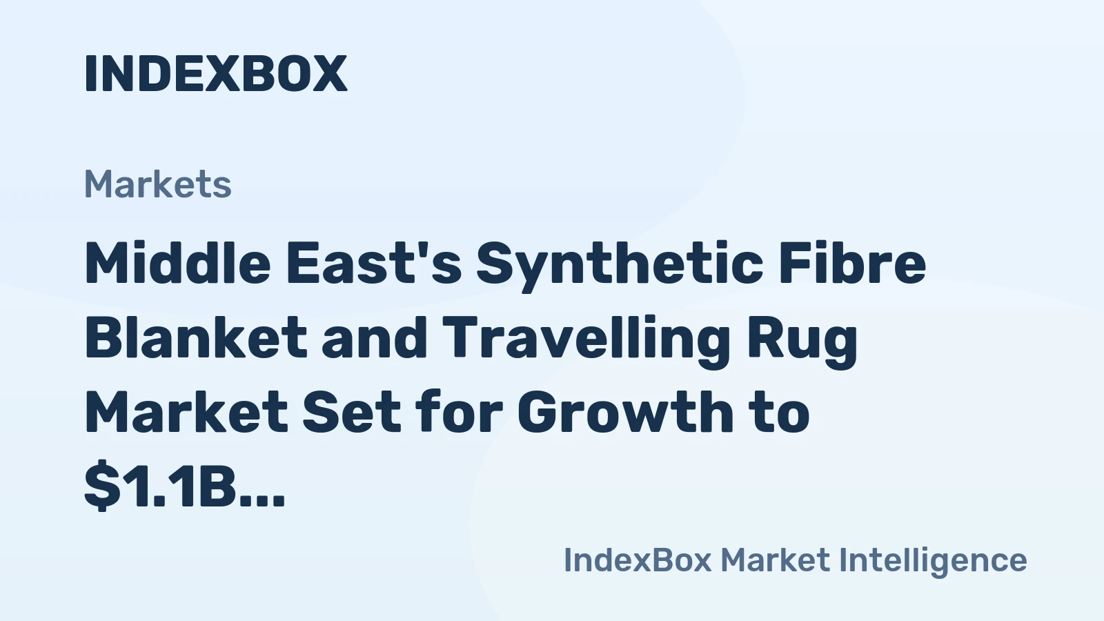 Middle East's Synthetic Fibre Blanket and Travelling Rug Market Set for Growth to $1.1B in Value and 190M Units in Volume