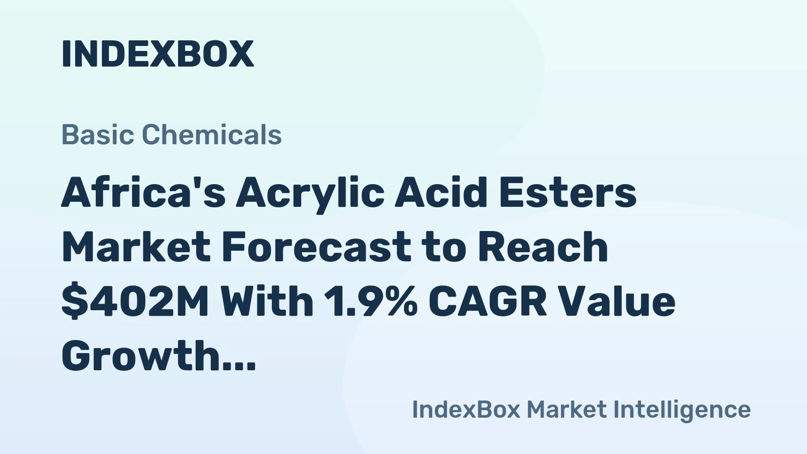 Africa's Acrylic Acid Esters Market Forecast to Reach $402M With 1.9% CAGR Value Growth