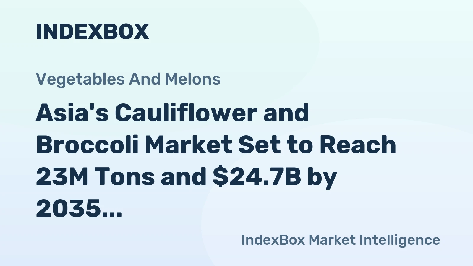 Asia's Cauliflower and Broccoli Market Set to Reach 23M Tons and $24.7B by 2035