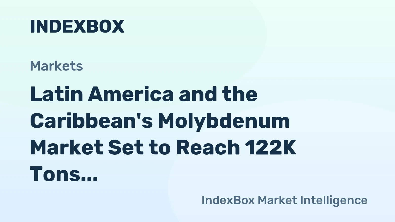 Latin America and the Caribbean's Molybdenum Market Set to Reach 122K Tons and $4.5 Billion by 2035