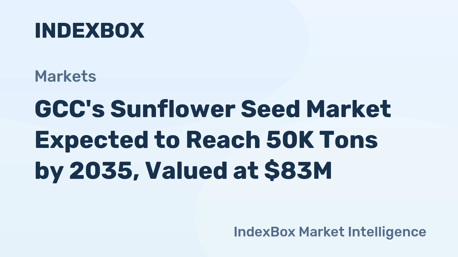 GCC's Sunflower Seed Market Expected to Reach 50K Tons by 2035, Valued at $83M