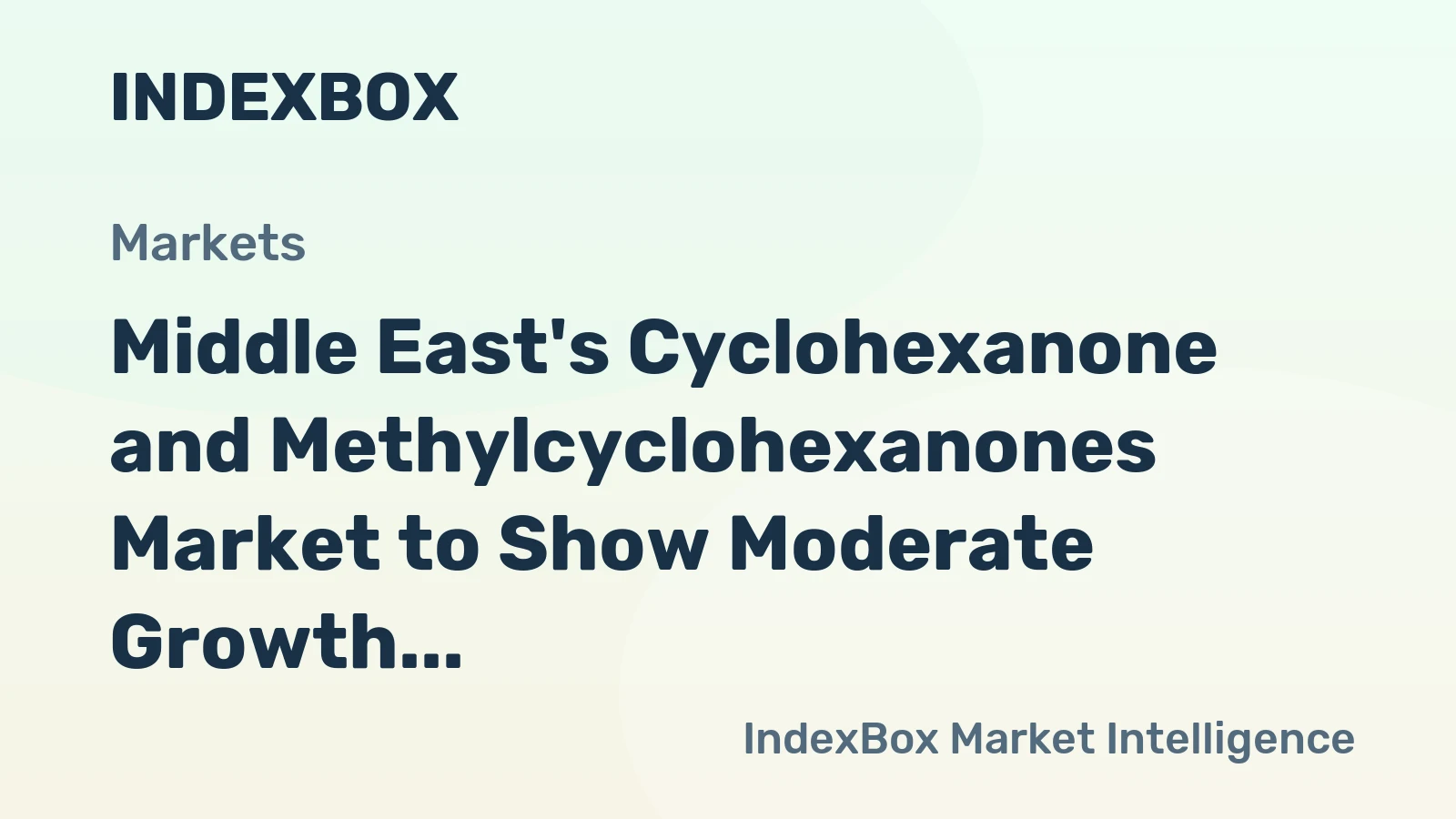 Middle East's Cyclohexanone and Methylcyclohexanones Market to Show Moderate Growth with a CAGR of +1.5% from 2024 to 2035