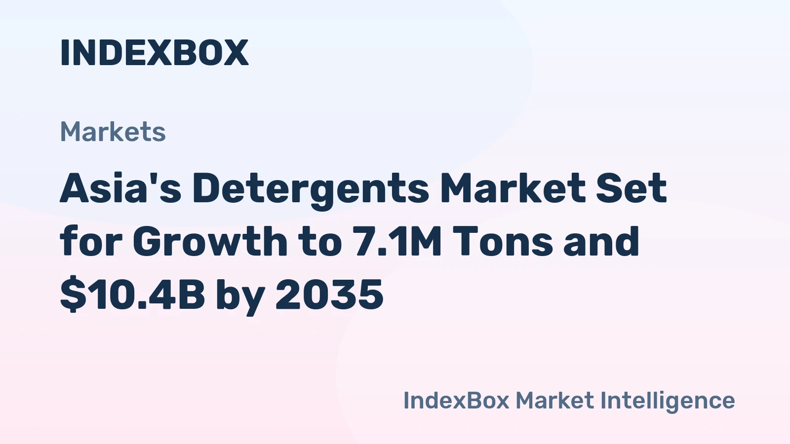 Asia's Detergents Market Set for Growth to 7.1M Tons and $10.4B by 2035