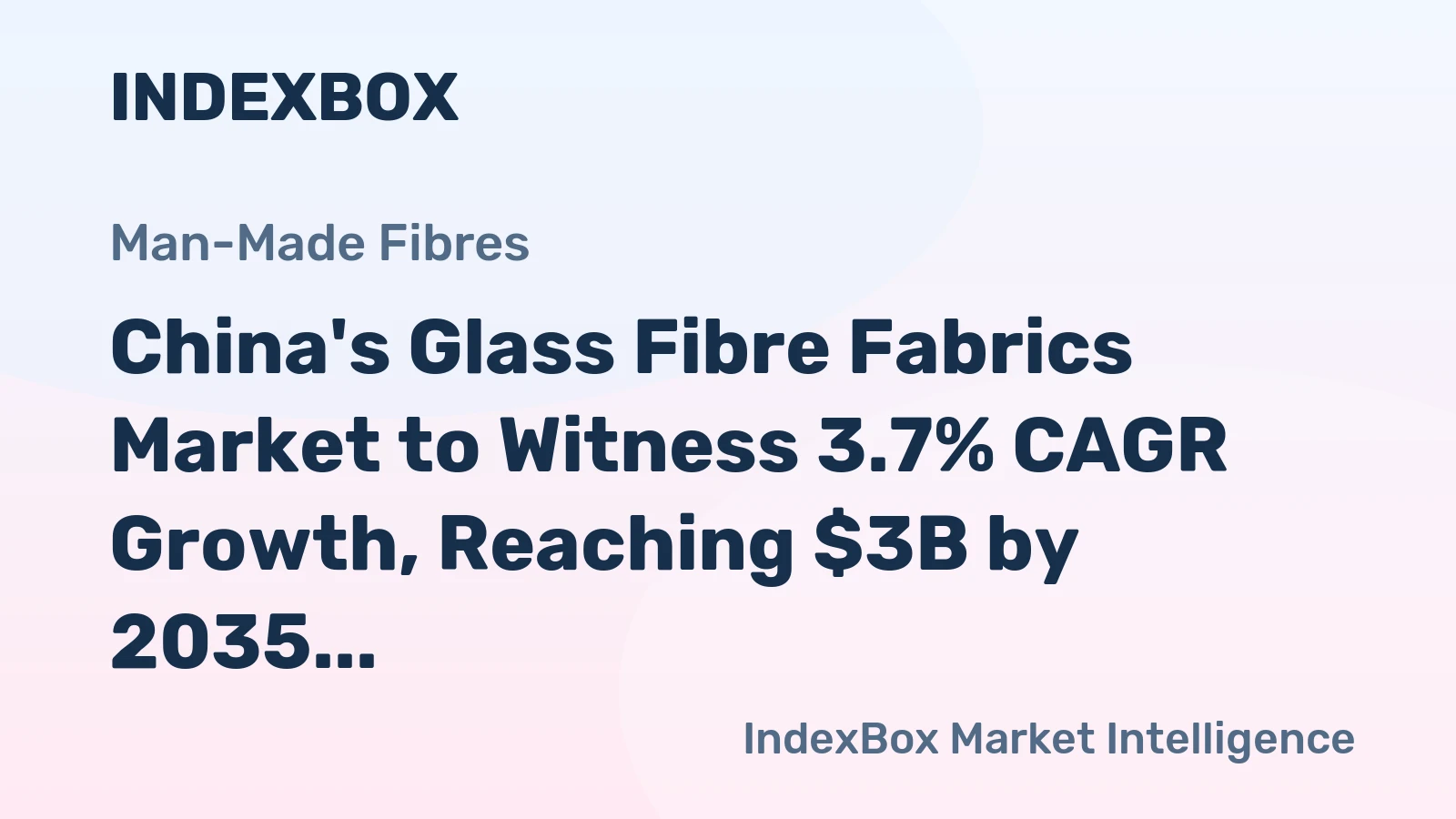 China's Glass Fibre Fabrics Market to Witness 3.7% CAGR Growth, Reaching $3B by 2035