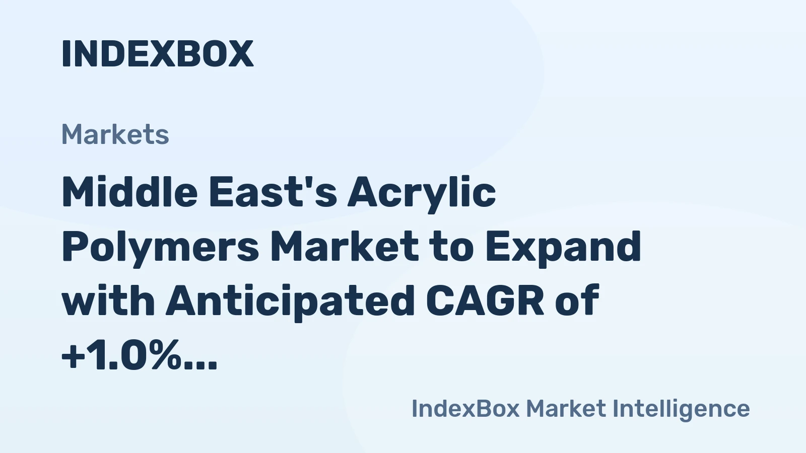 Middle East's Acrylic Polymers Market to Expand with Anticipated CAGR of +1.0% Through 2035
