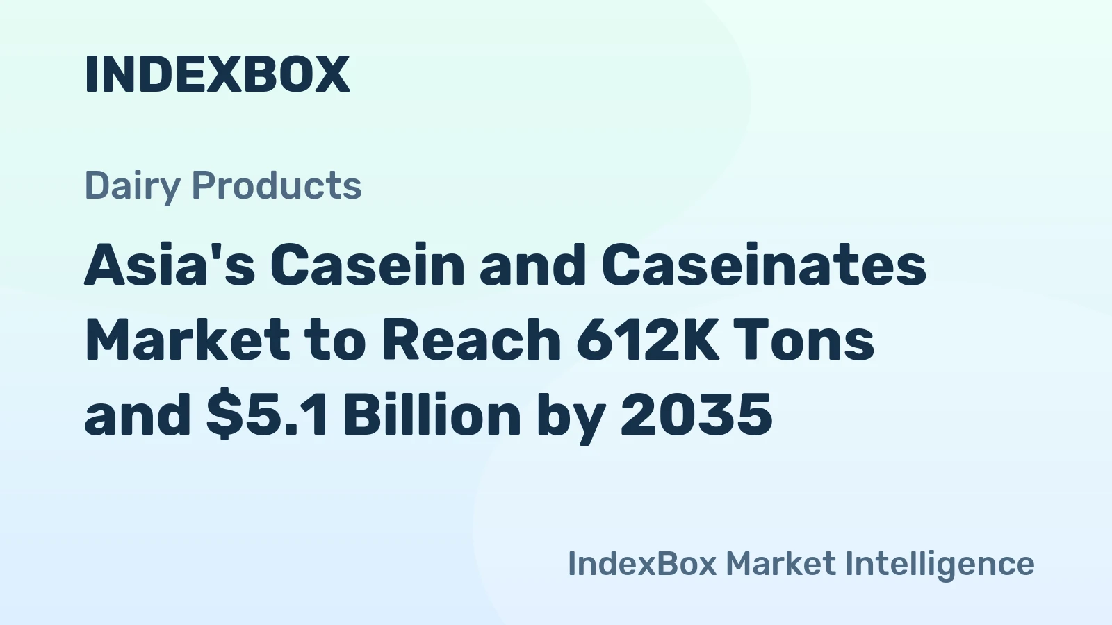Asia's Casein and Caseinates Market to Reach 612K Tons and $5.1 Billion by 2035