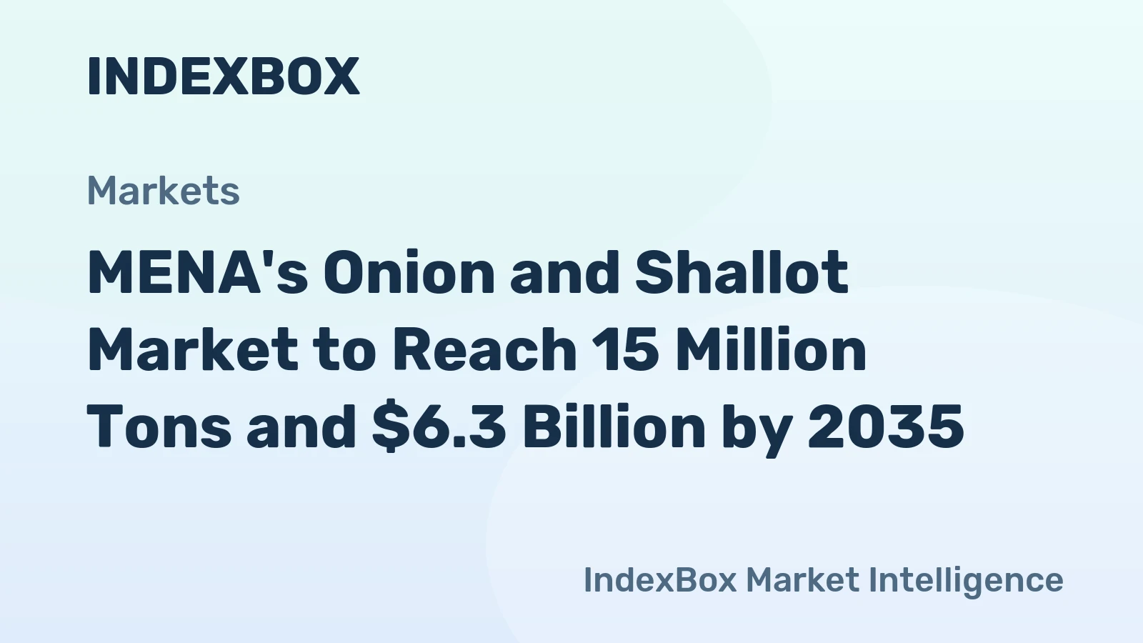 MENA's Onion and Shallot Market to Reach 15 Million Tons and $6.3 Billion by 2035