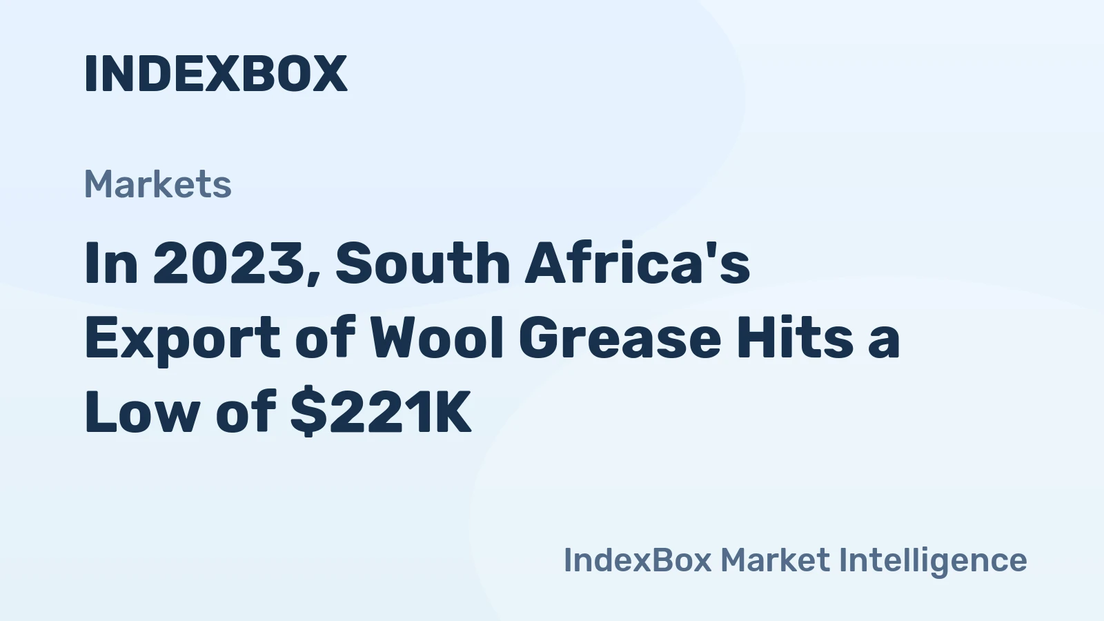 In 2023, South Africa's Export of Wool Grease Hits a Low of $221K
